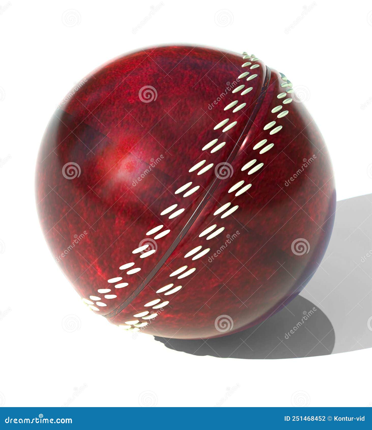 Leather Red Cricket Ball 3d Render Illustration Stock Illustration ...