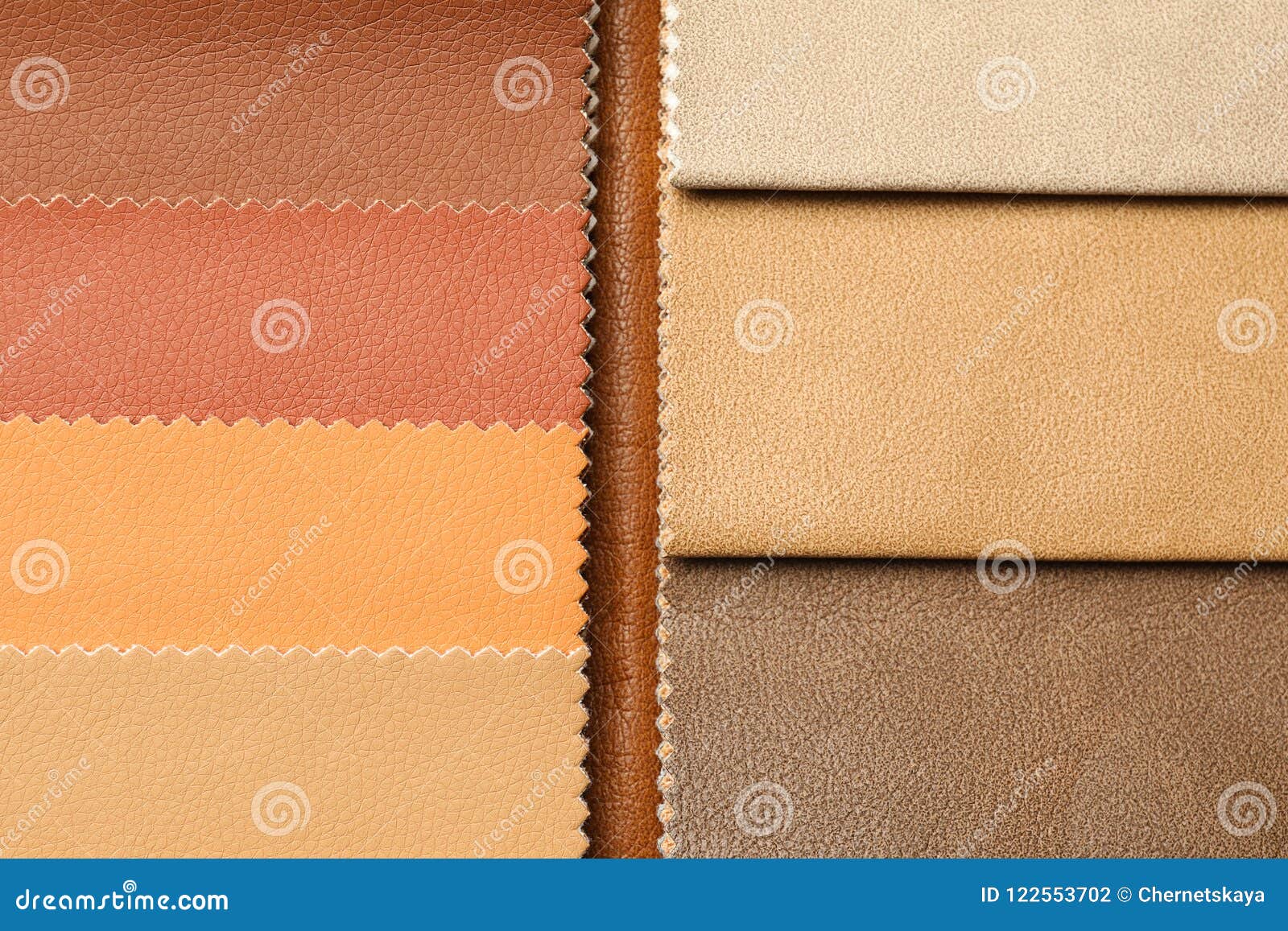 Leather Samples of Different Colors for Interior Design Stock Photo ...