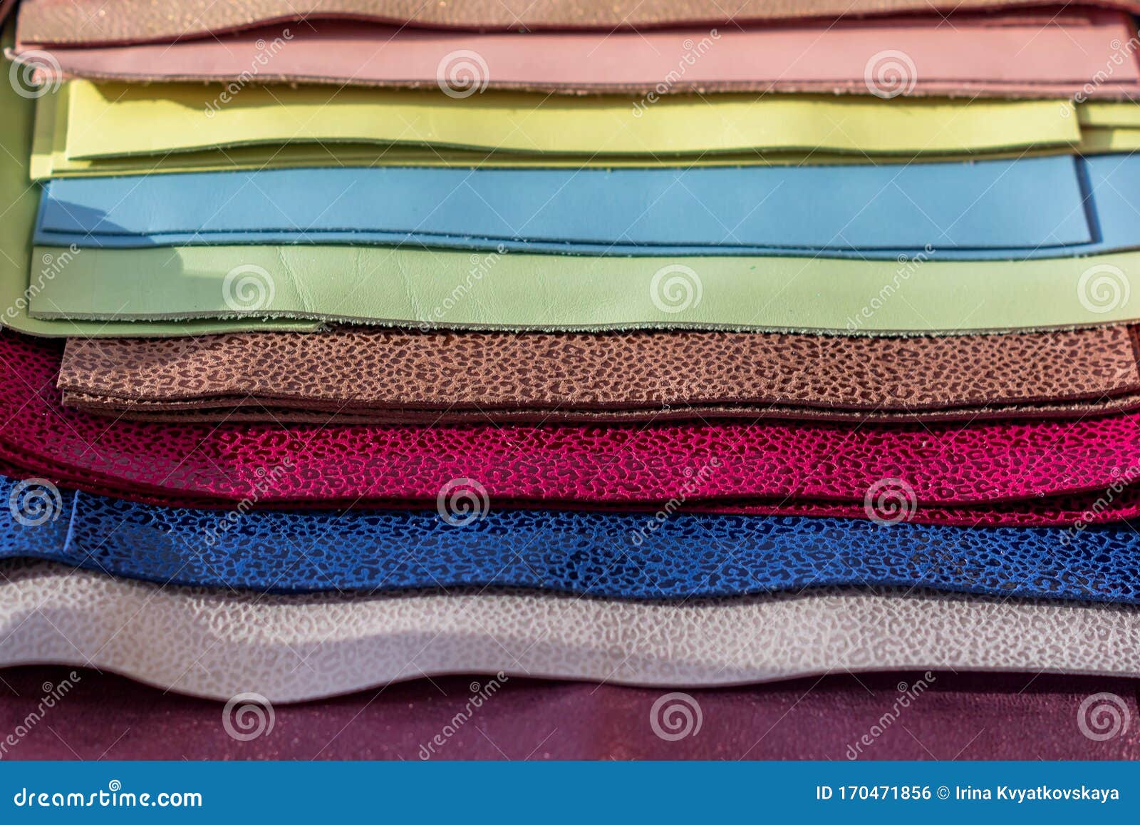 Leather Samples of Different Colors for Interior Design and Craft ...