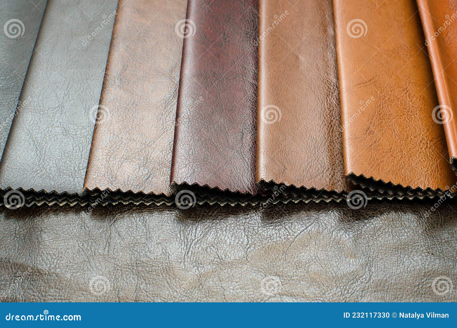 Leather Samples of Different Colors for Interior Design Stock Photo ...