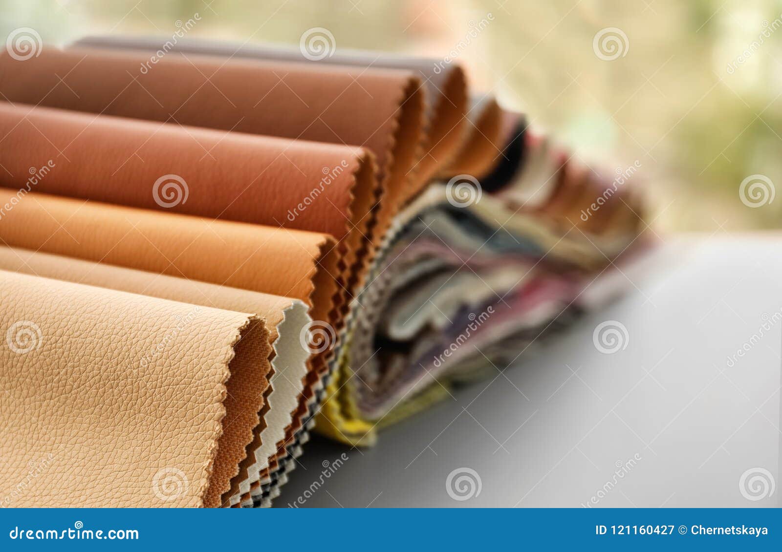 Leather Samples of Different Colors for Interior Design Stock Image ...