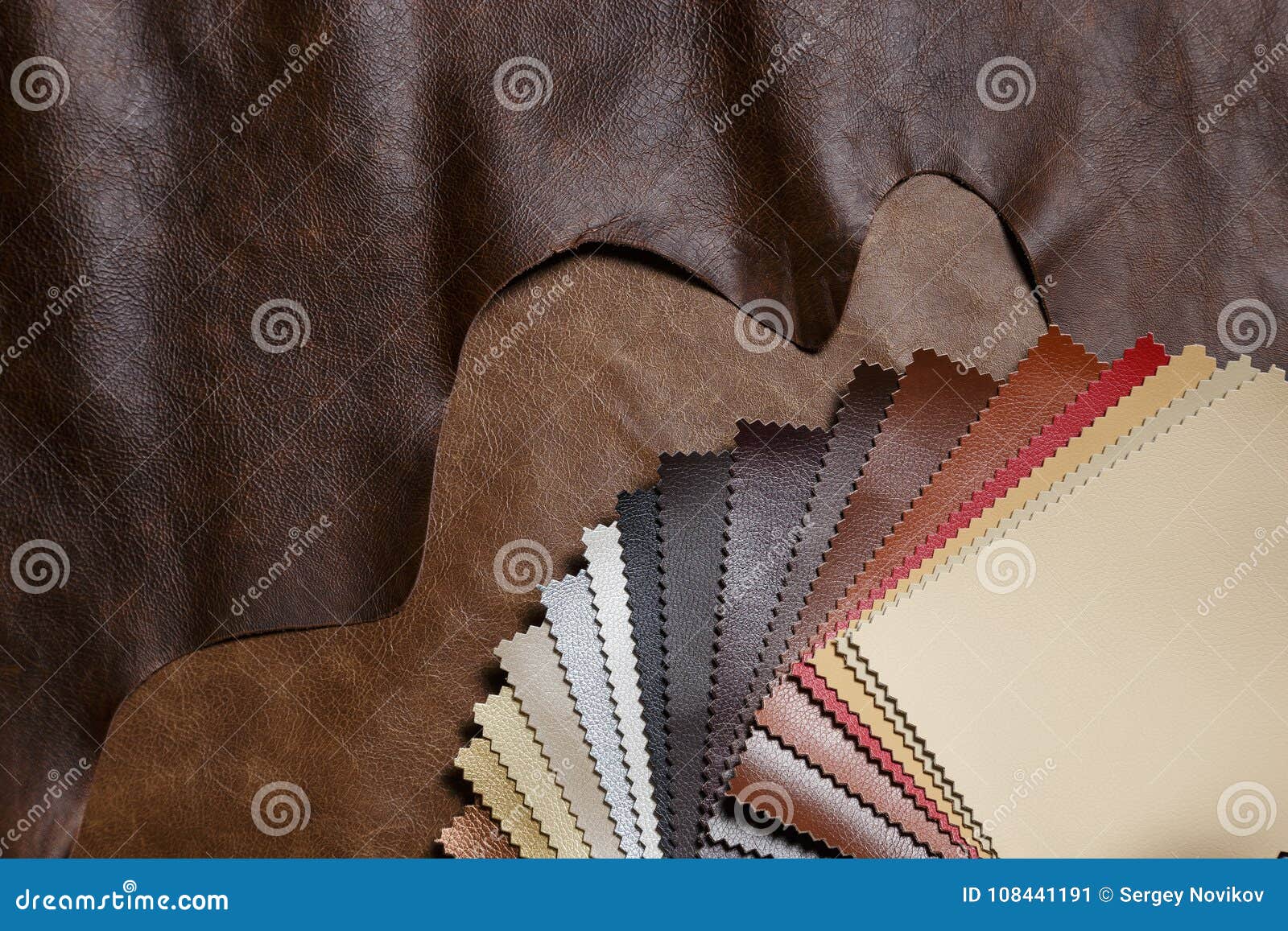 Leather Samples in the Tailoring Workshop. Top View Stock Image - Image ...