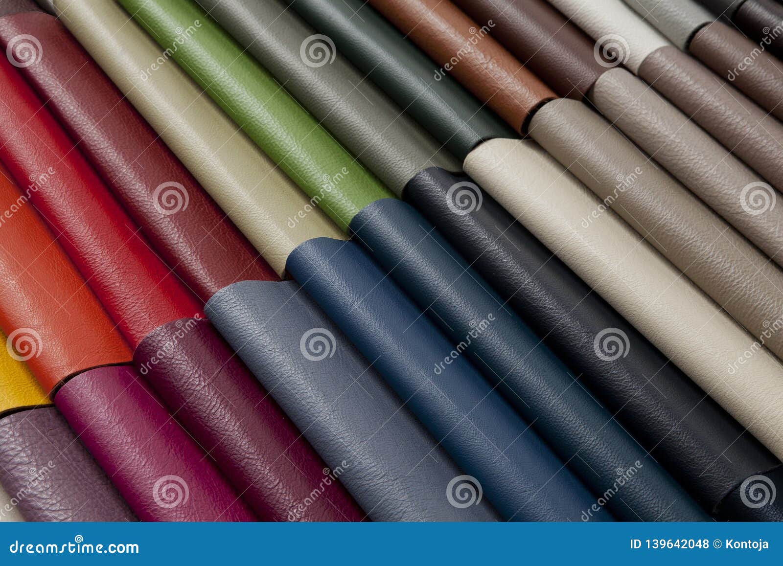Leather Samples in Various Colors Stock Photo - Image of home, bright ...