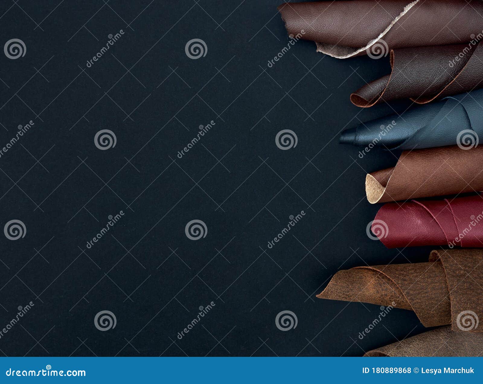 Leather color samples. stock photo. Image of cowhide - 180889868