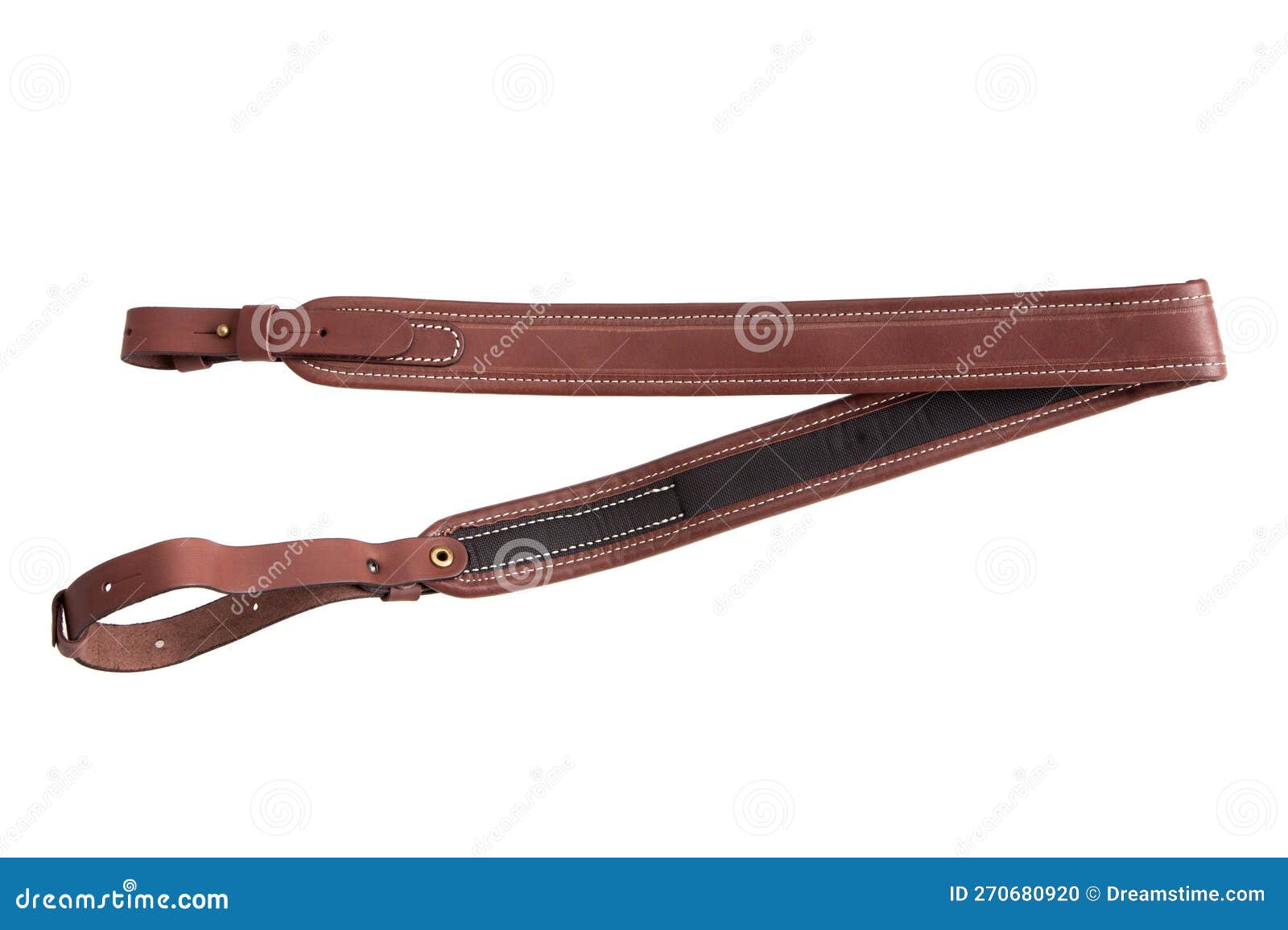 Leather Shoulder Strap for a Gun Isolated on White Background Stock ...