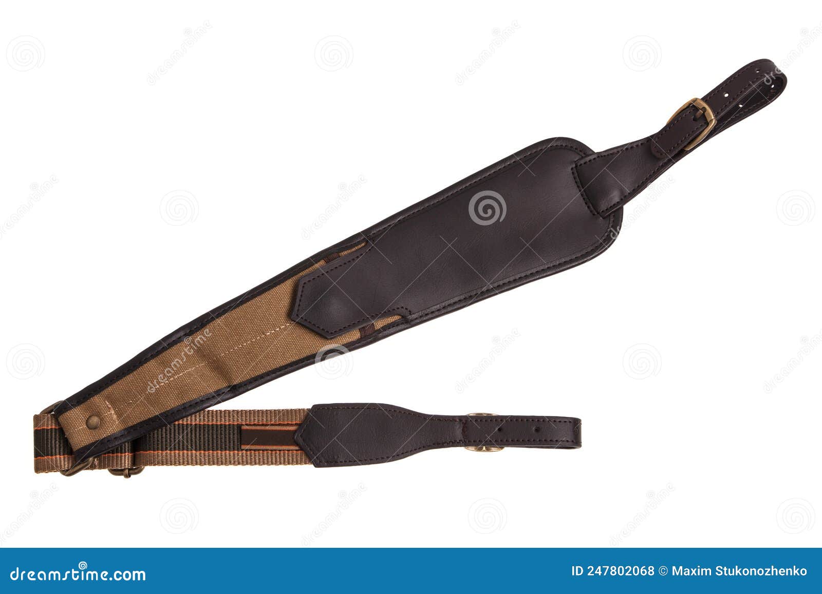 Leather Shoulder Strap for a Gun Isolated on White Background Stock ...