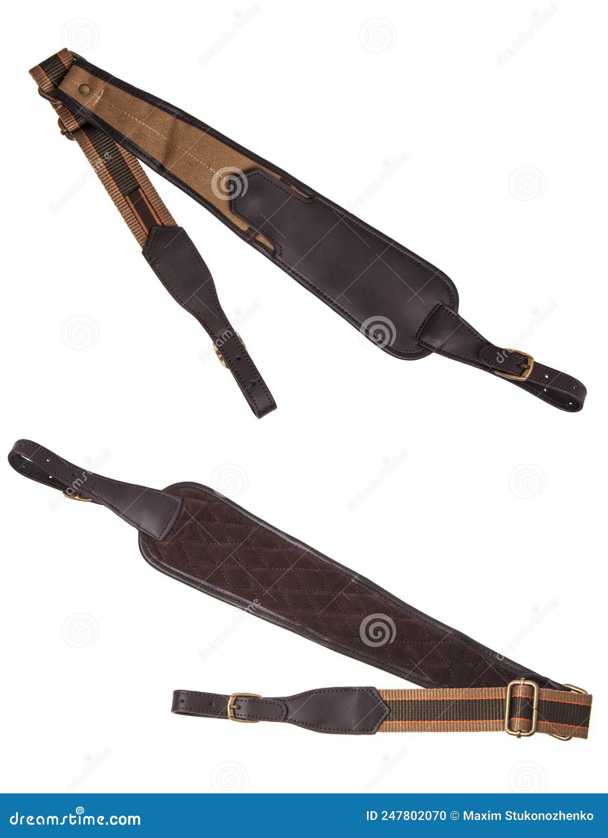 Leather Shoulder Strap for a Gun Isolated on White Background Stock ...