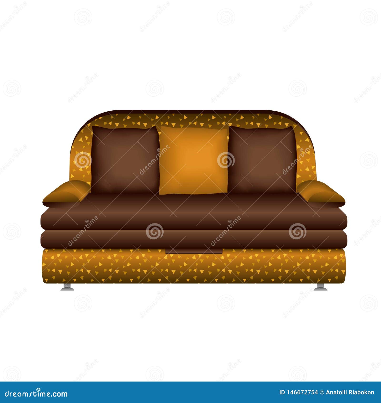 Leather Sofa Icon, Cartoon Style Stock Vector - Illustration of decor ...