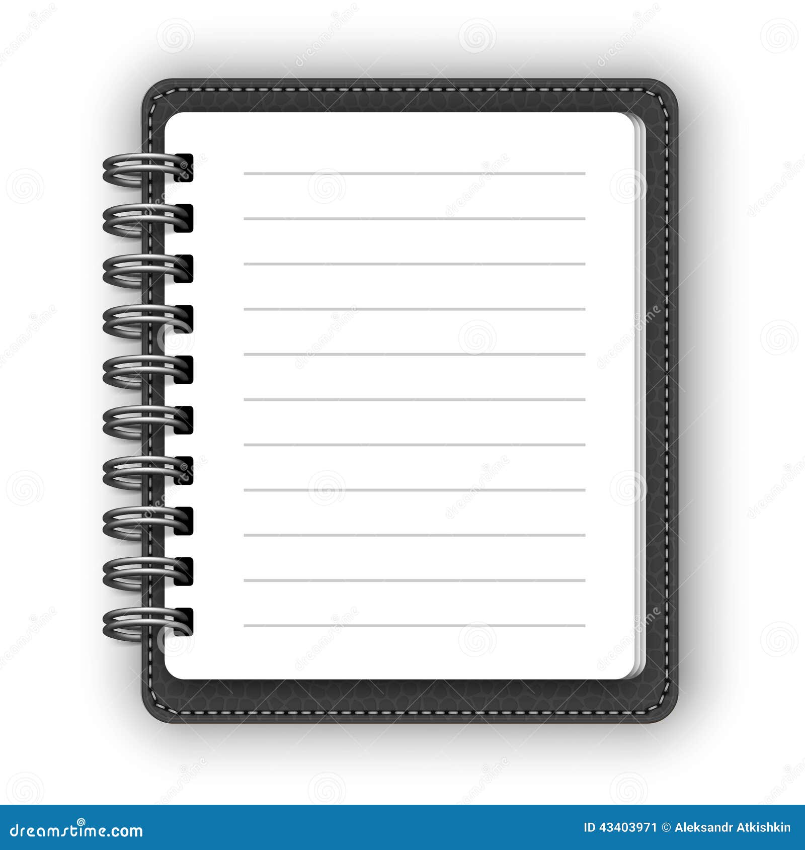 Leather spiral notebooks stock vector. Illustration of binder - 43403971