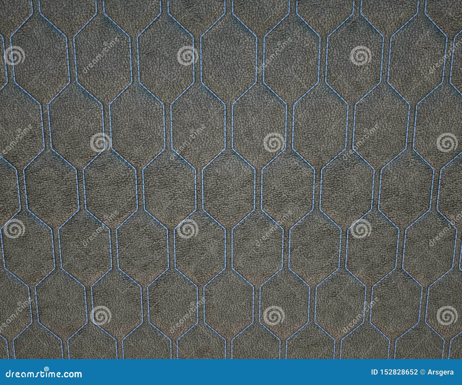 Leather Stitched with Blue Hexagon or Honecomb Grey Texture Stock ...