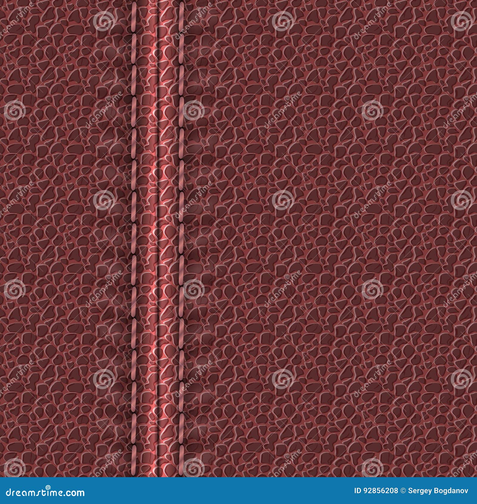 Leather with stitching stock vector. Illustration of realistic - 92856208