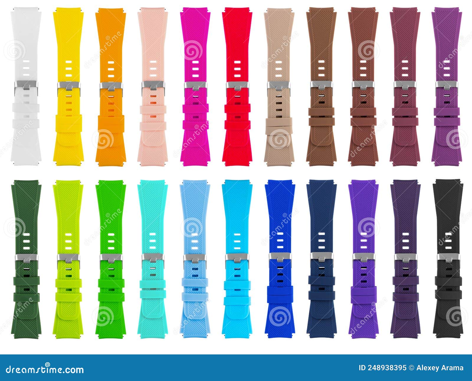 Leather Strap for Electronic Watches, on a White Background, Collage ...