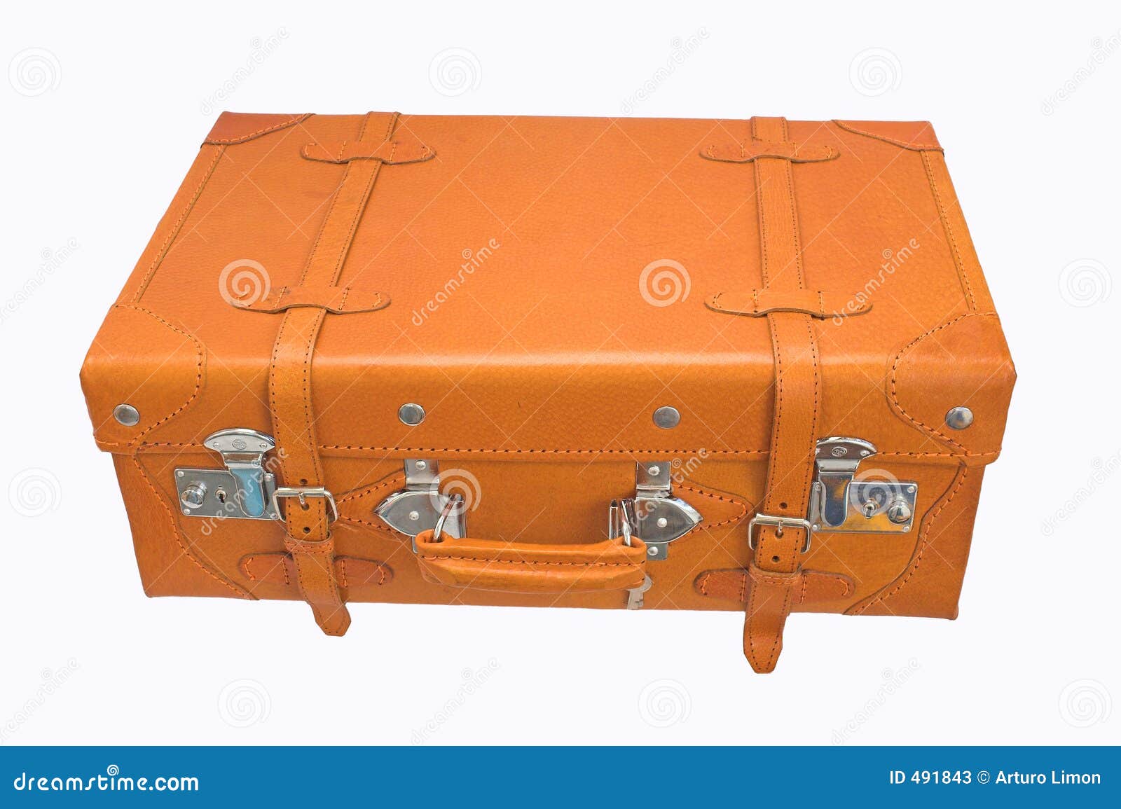 Leather suitcase stock image. Image of clothes, leather - 491843