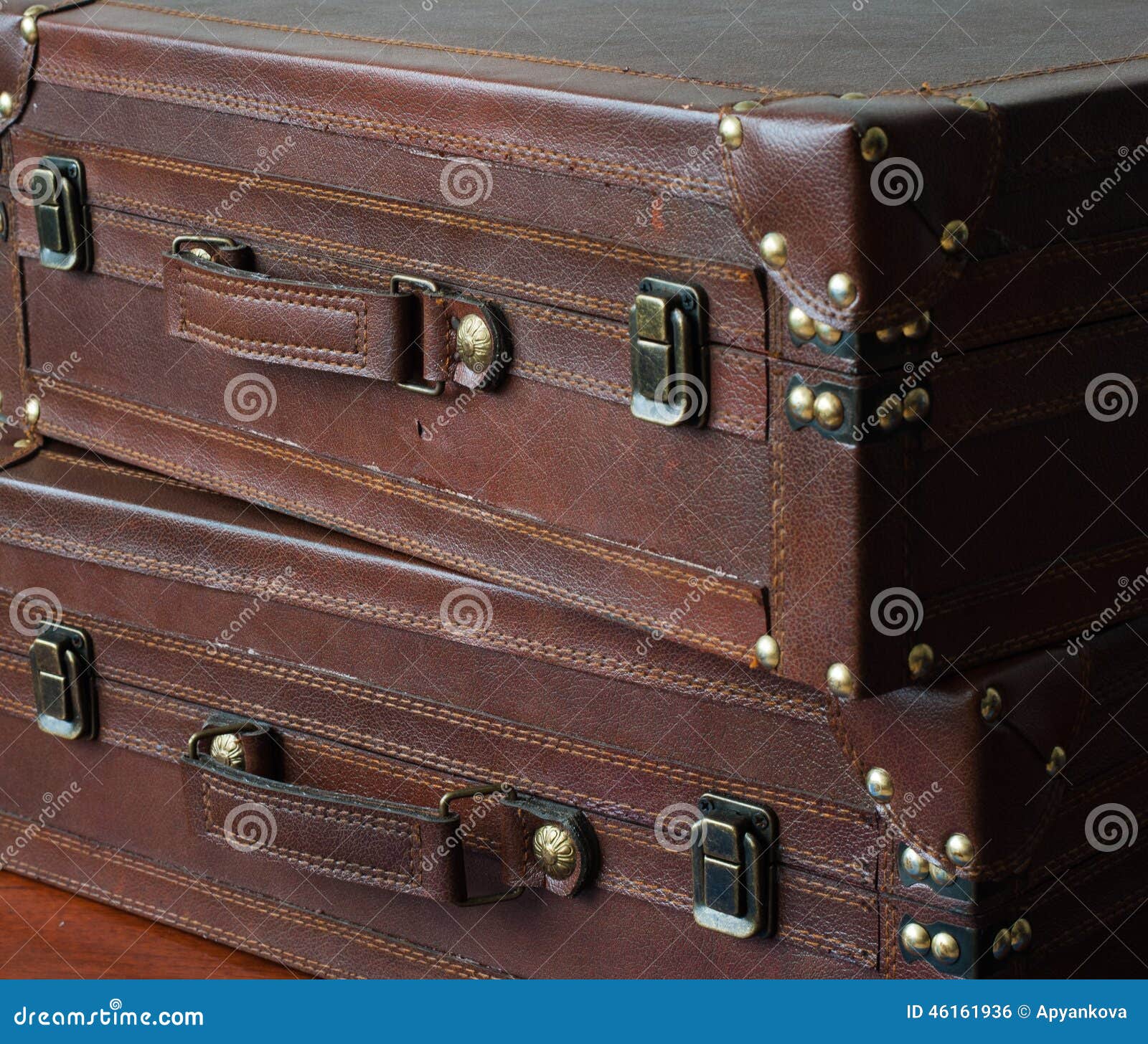 Leather Suitecases, Vintage Stock Photo - Image of retro, hinge: 46161936