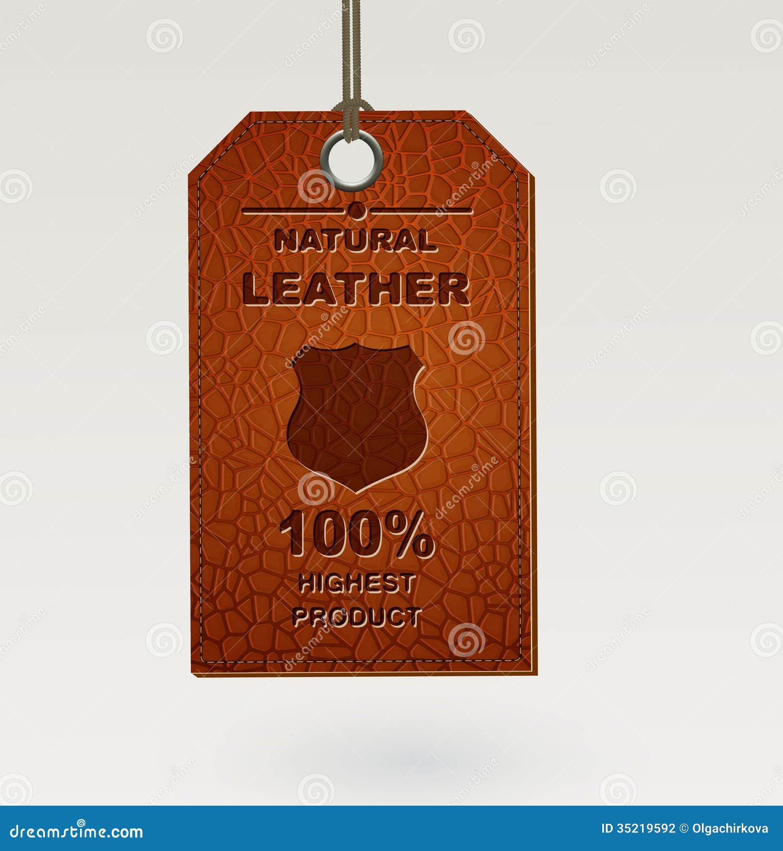 Leather tag stock vector. Illustration of label, present - 35219592
