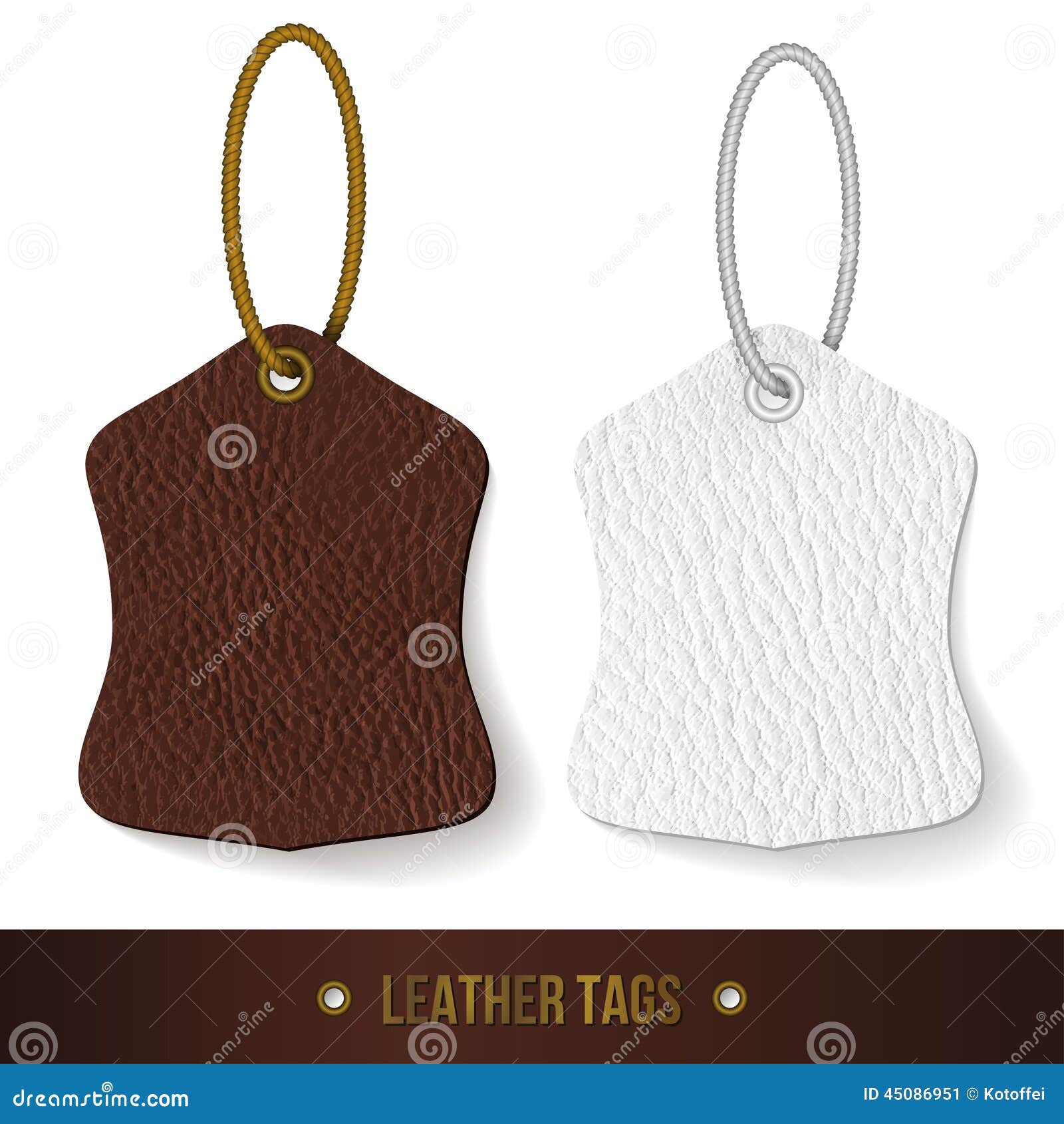 Leather Tags Set. Skin Texture Stock Vector - Illustration of luggage ...