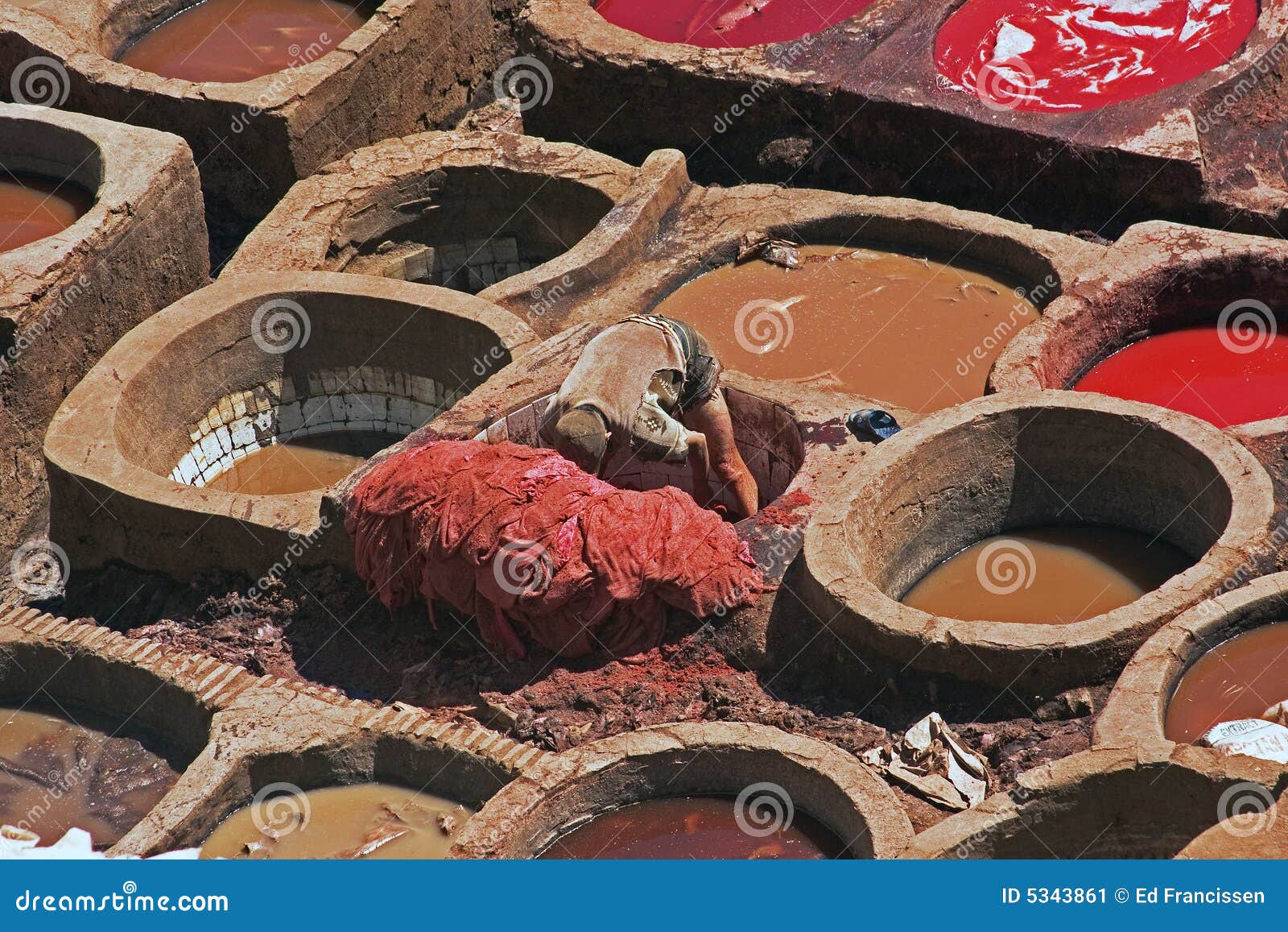 Leather tannery stock image. Image of tanning, arabic - 5343861