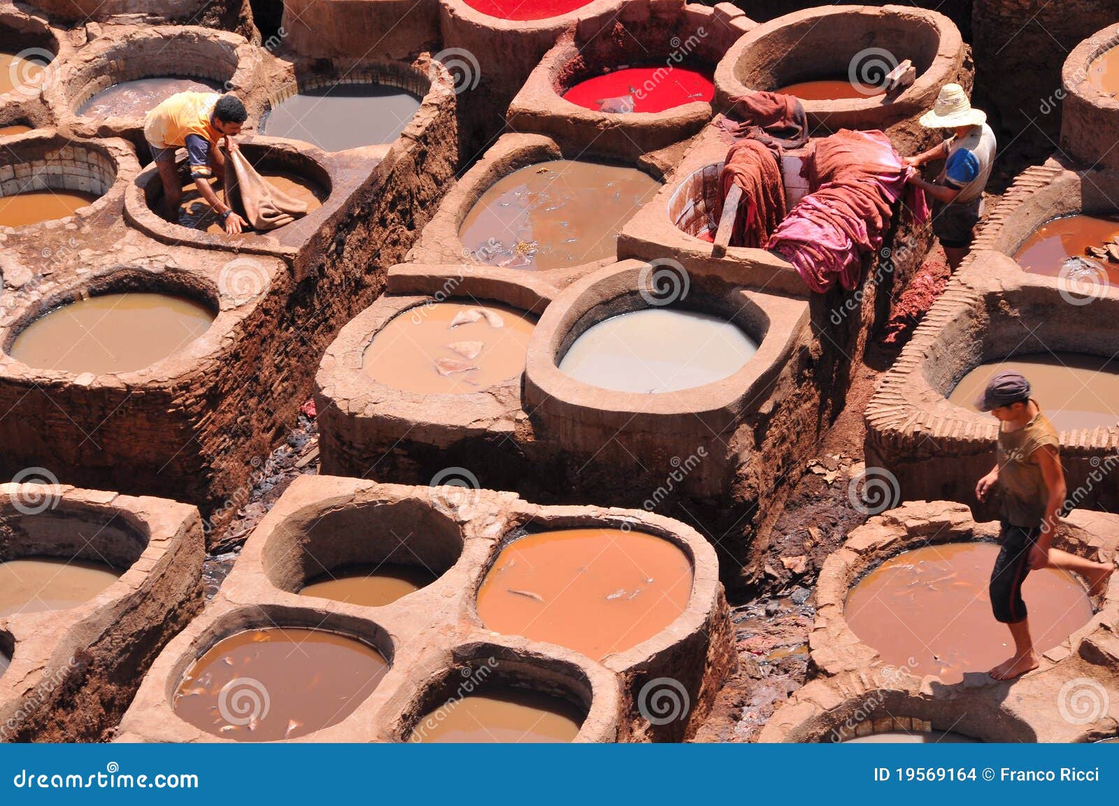 Leather Tanning in Fez , Morocco Editorial Stock Image - Image of sand ...