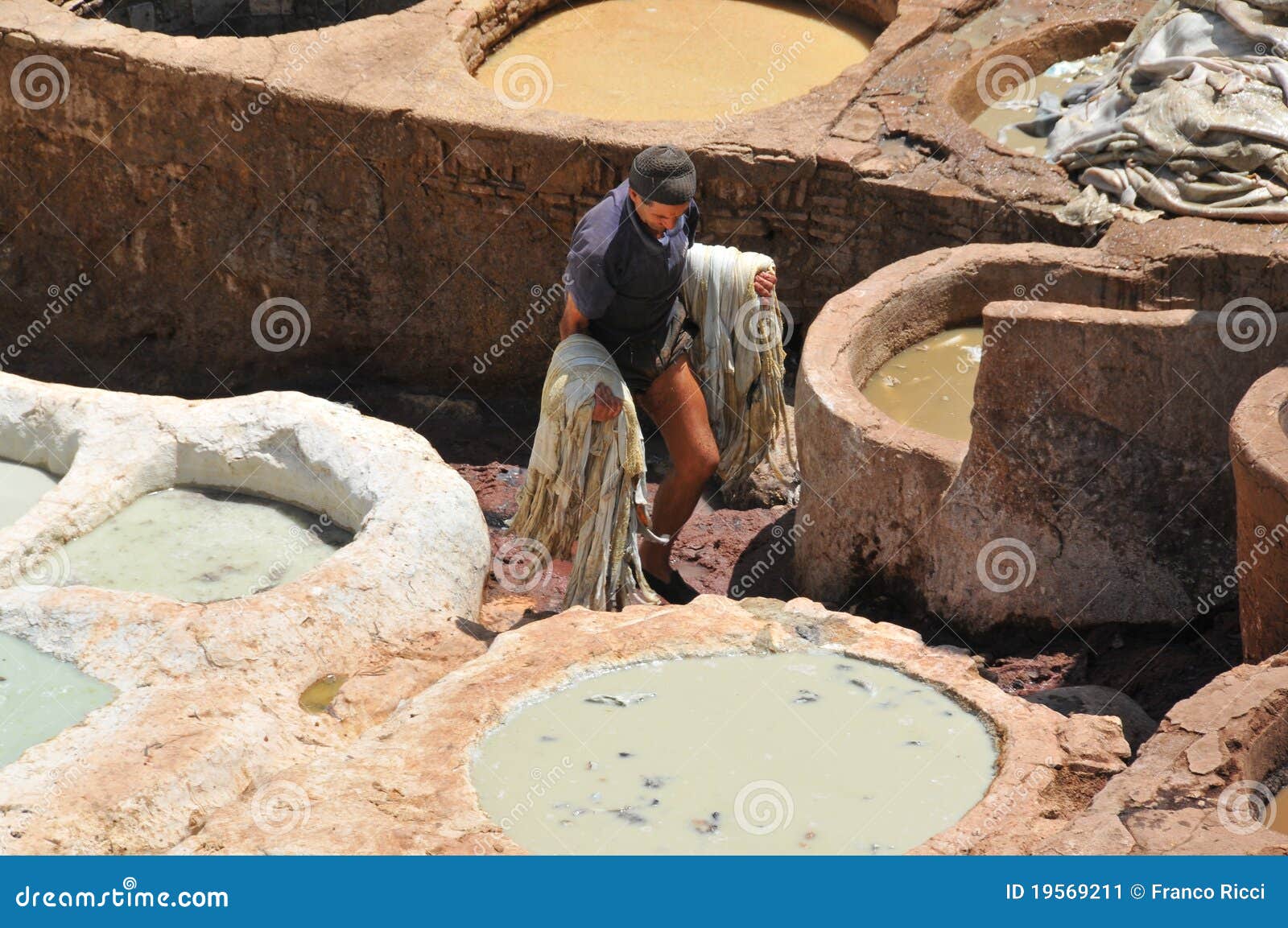 Leather Tanning in Fez , Morocco Editorial Photo - Image of east ...