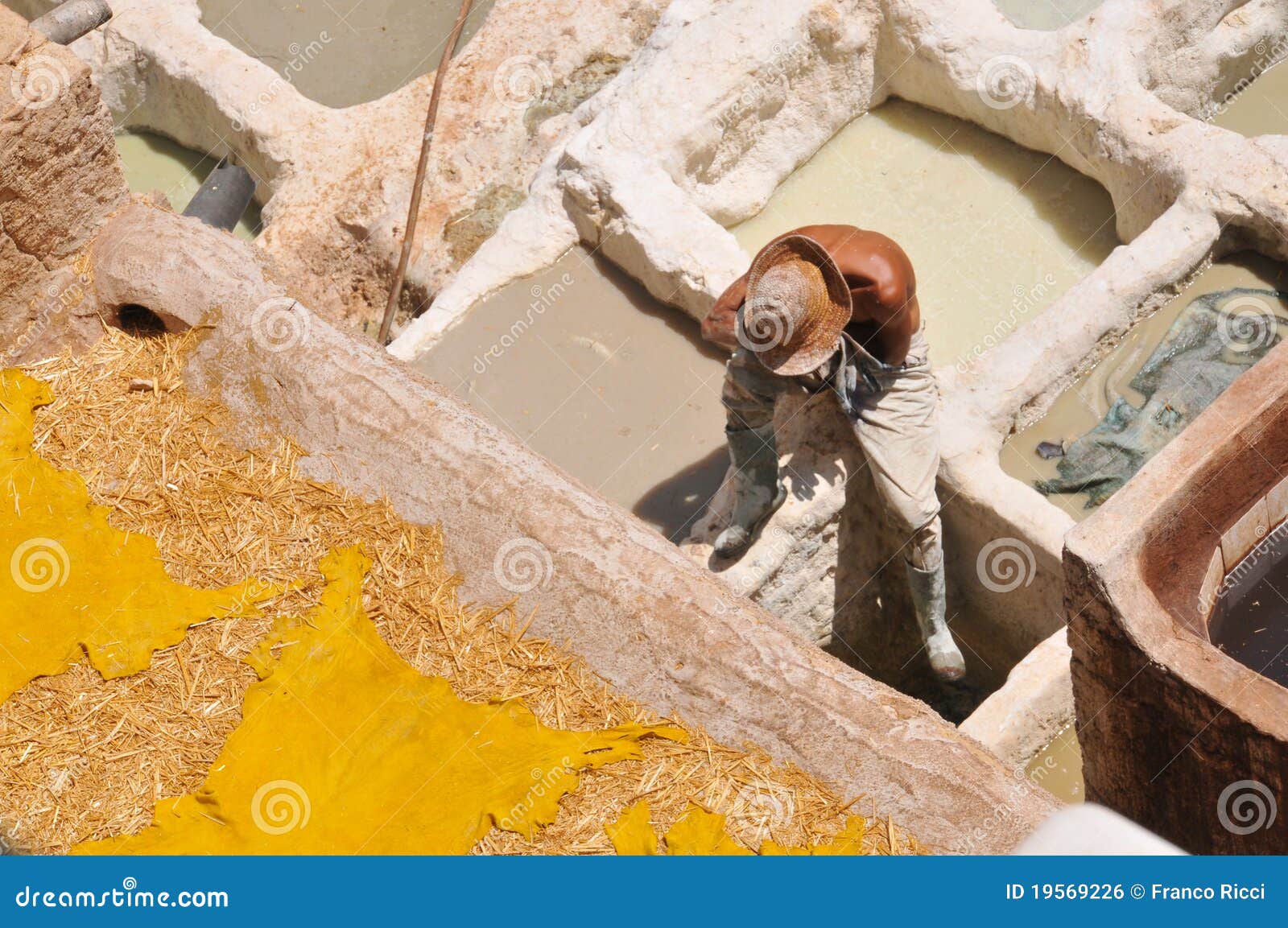 Leather Tanning in Fez , Morocco Editorial Photo - Image of arabs ...