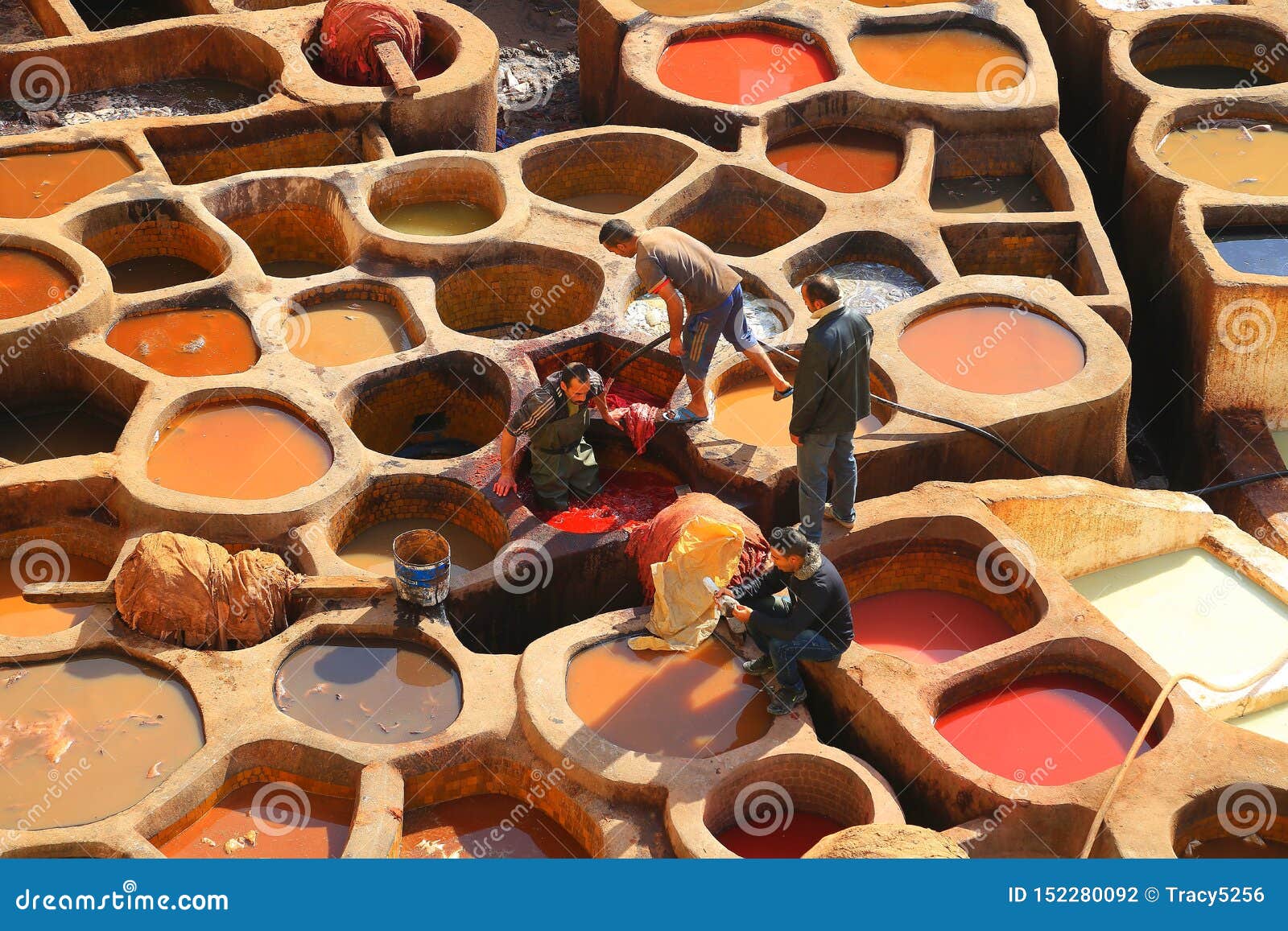 Leather Tanning in Fez ,Morocco. Editorial Photography - Image of ...