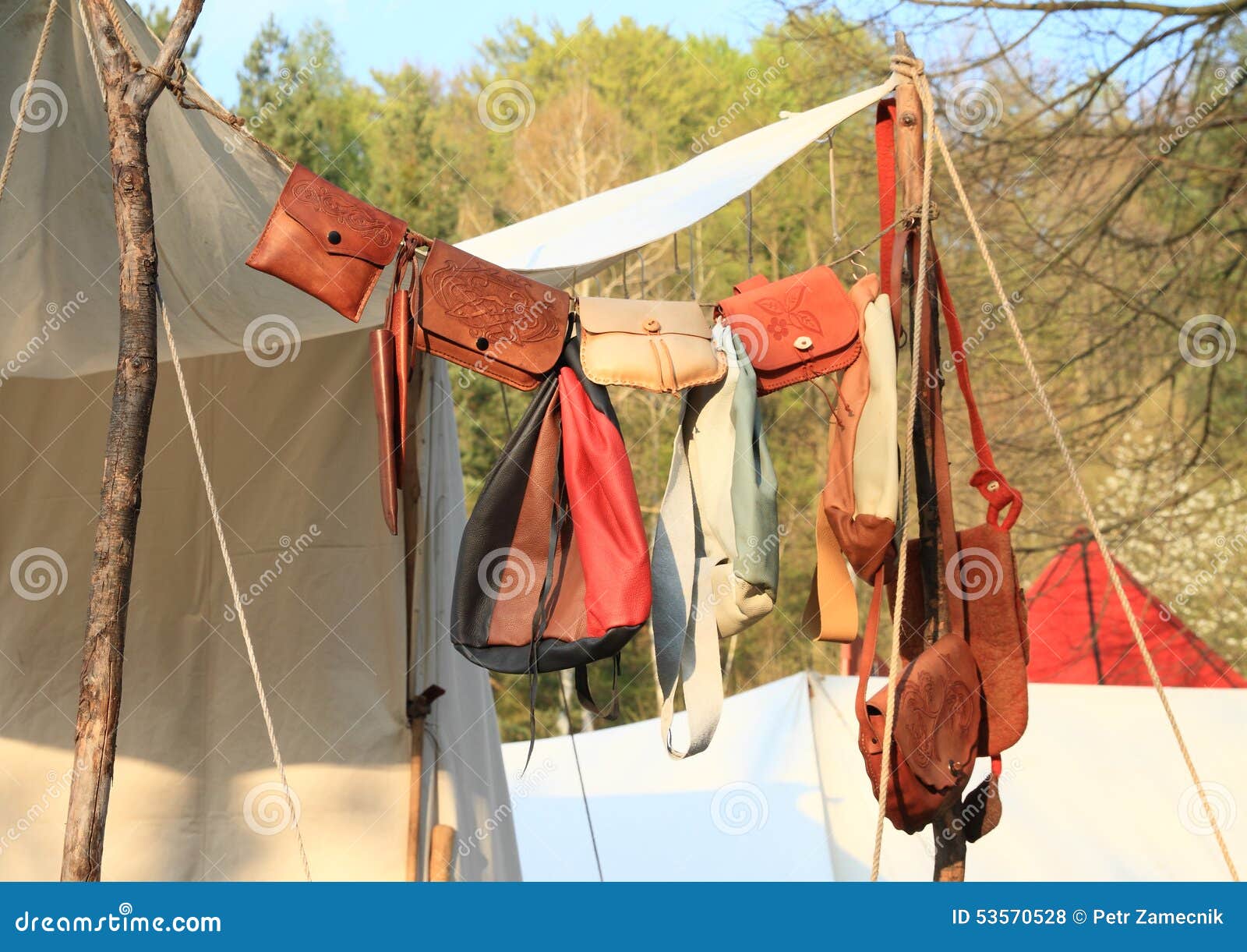 Leather tastics stock photo. Image of tent, bags, hang - 53570528