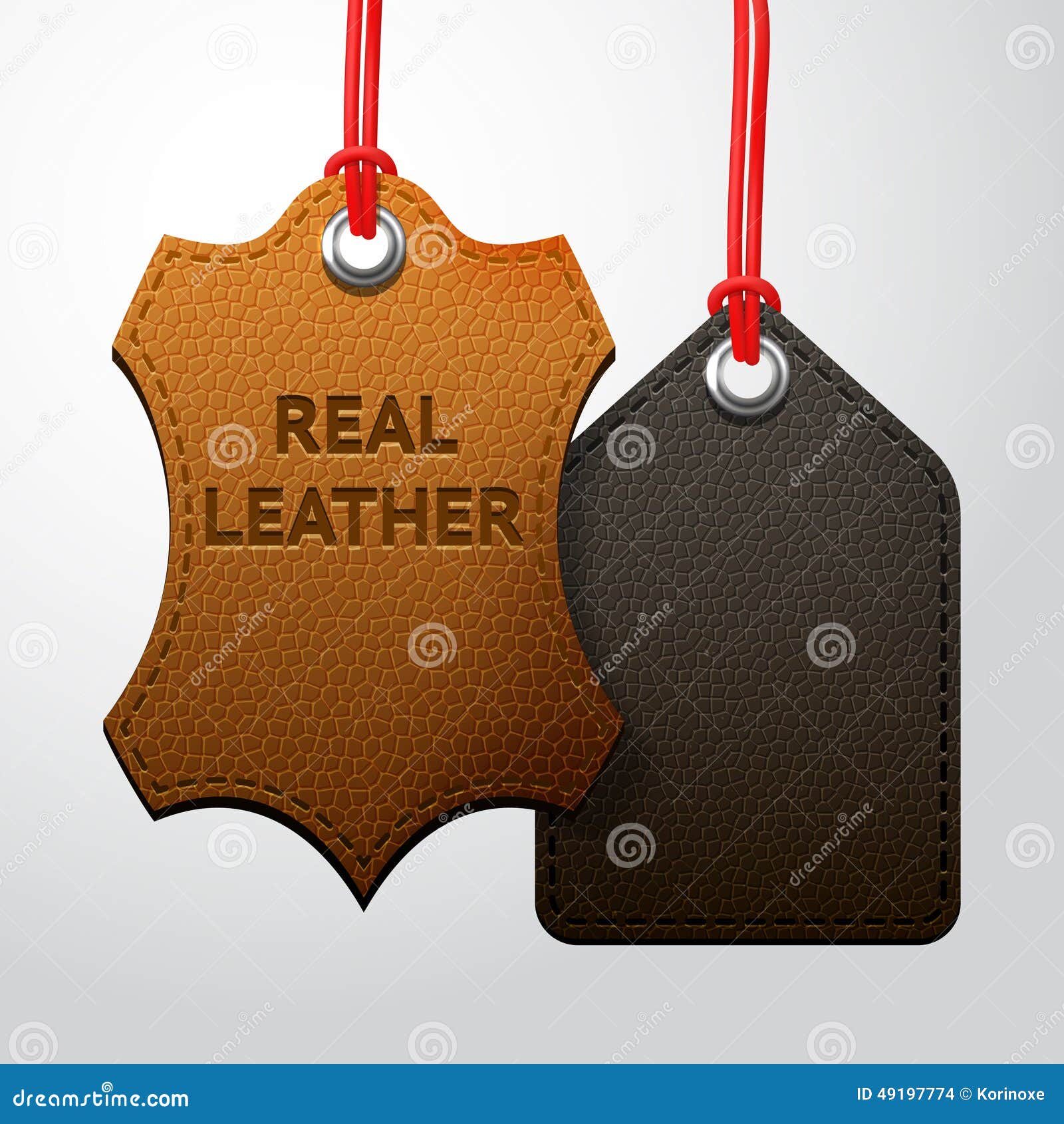 Leather texture tags set stock vector. Illustration of empty - 49197774