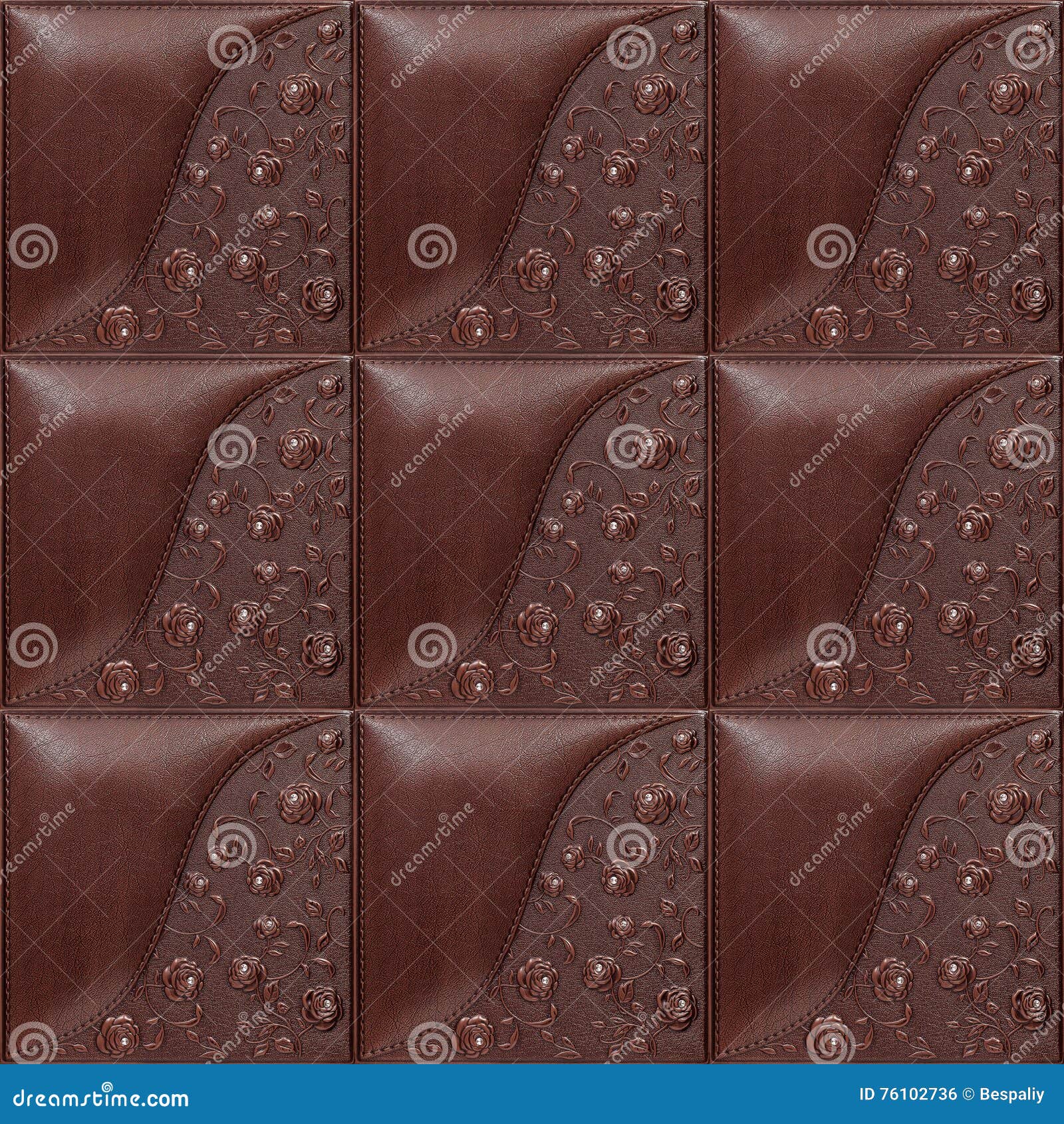 Leather Tile with Volume Drawing. Stock Photo - Image of backdrop ...