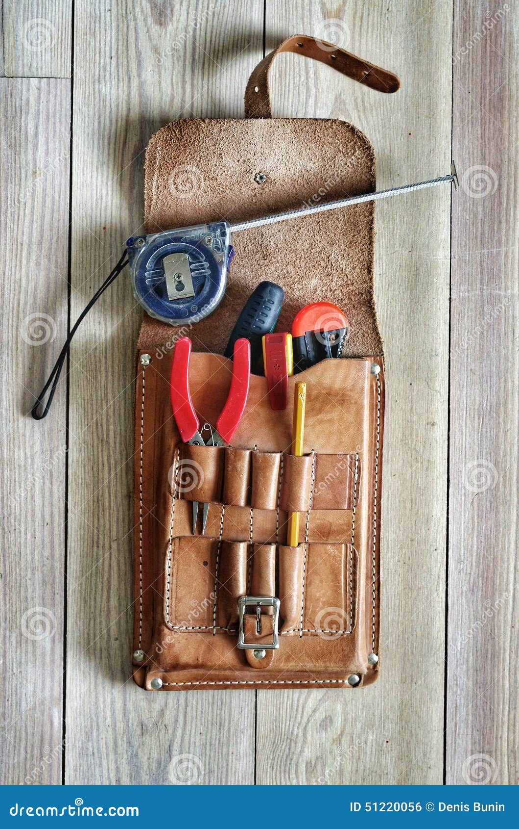 Leather tool bag stock photo. Image of color, objects - 51220056