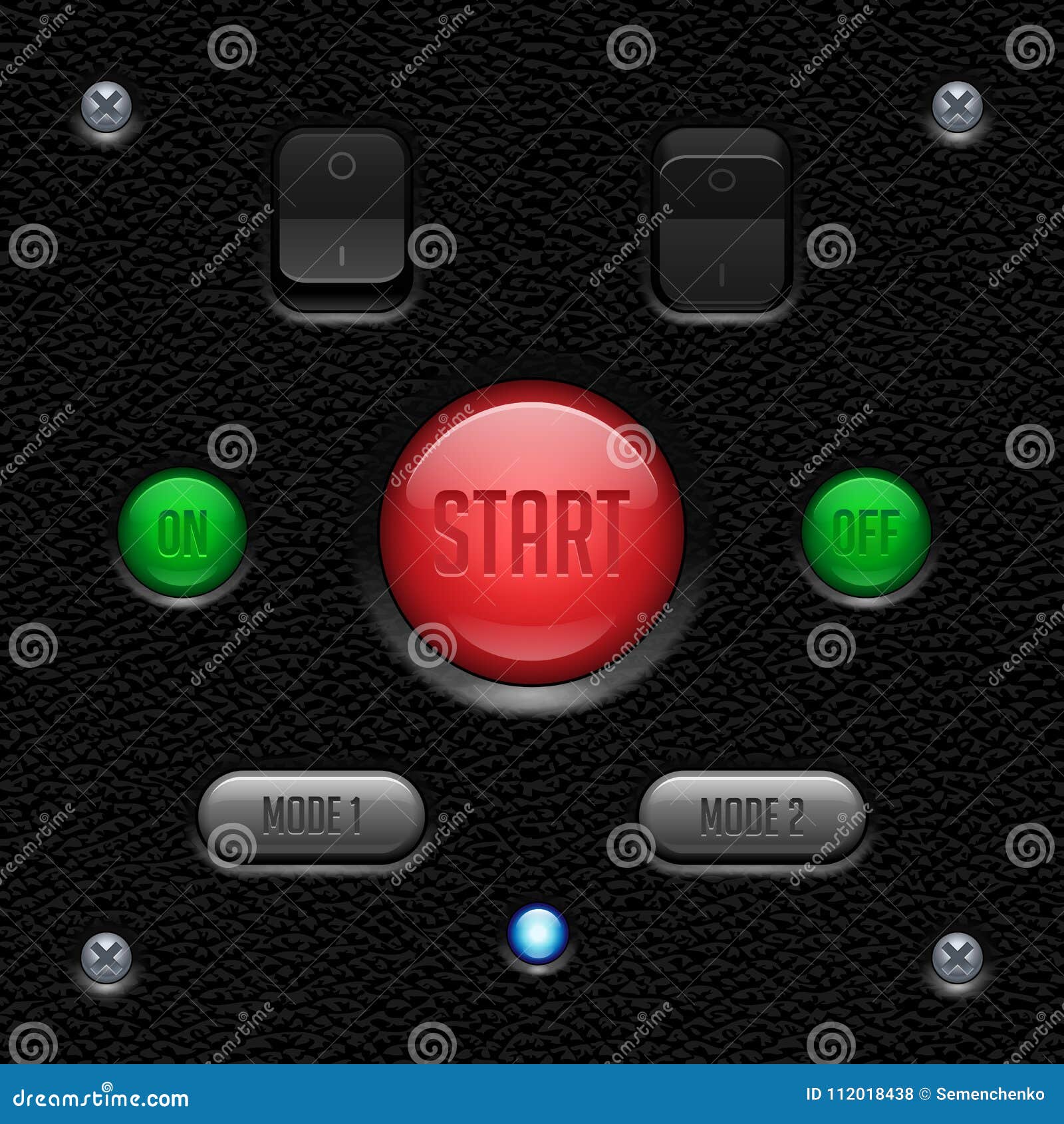 Leather UI Application Software Controls Set. Switch, Button, Lamp. Web ...