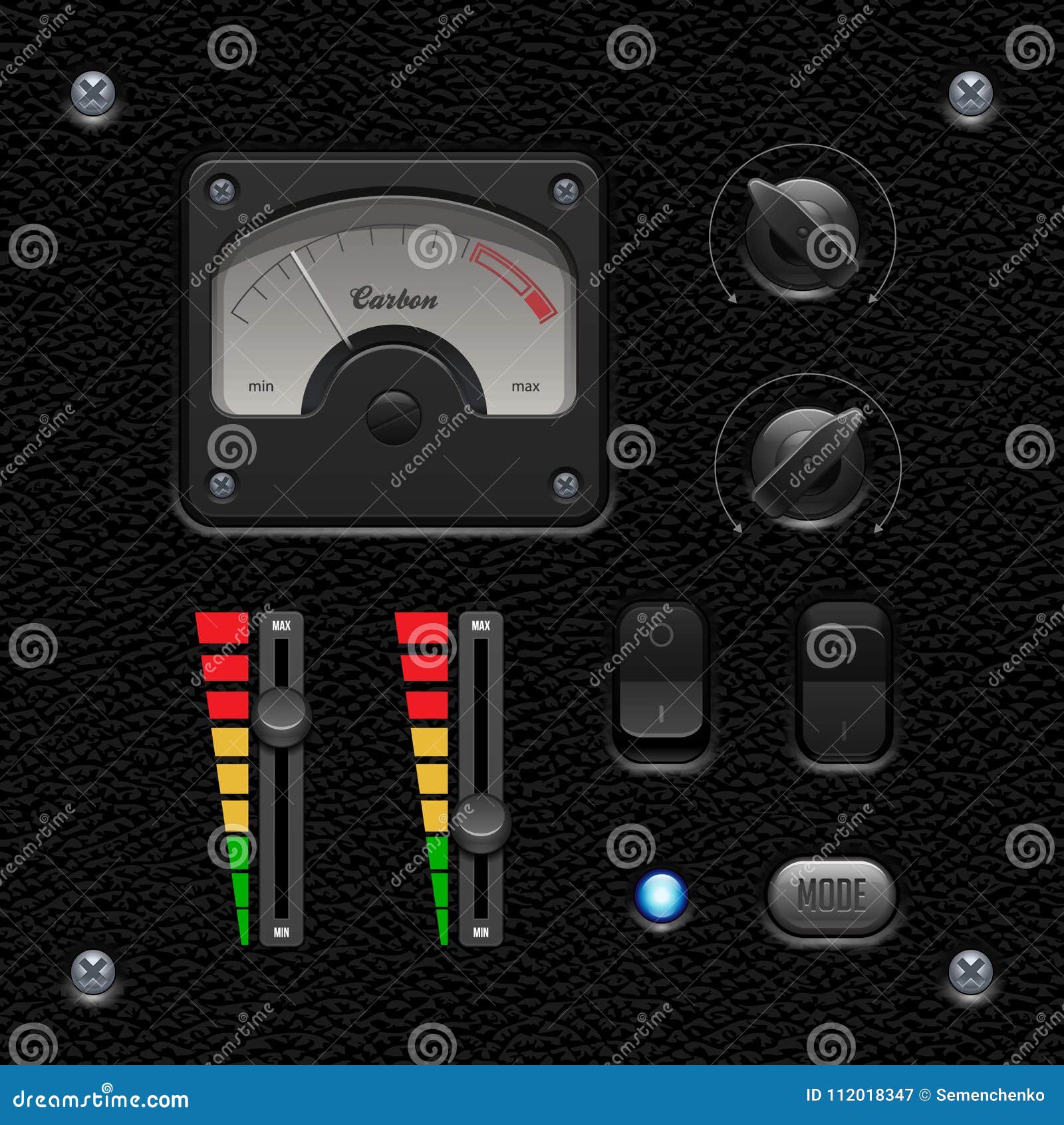 Leather Ui Application Software Controls Set Switch Knobs Button
