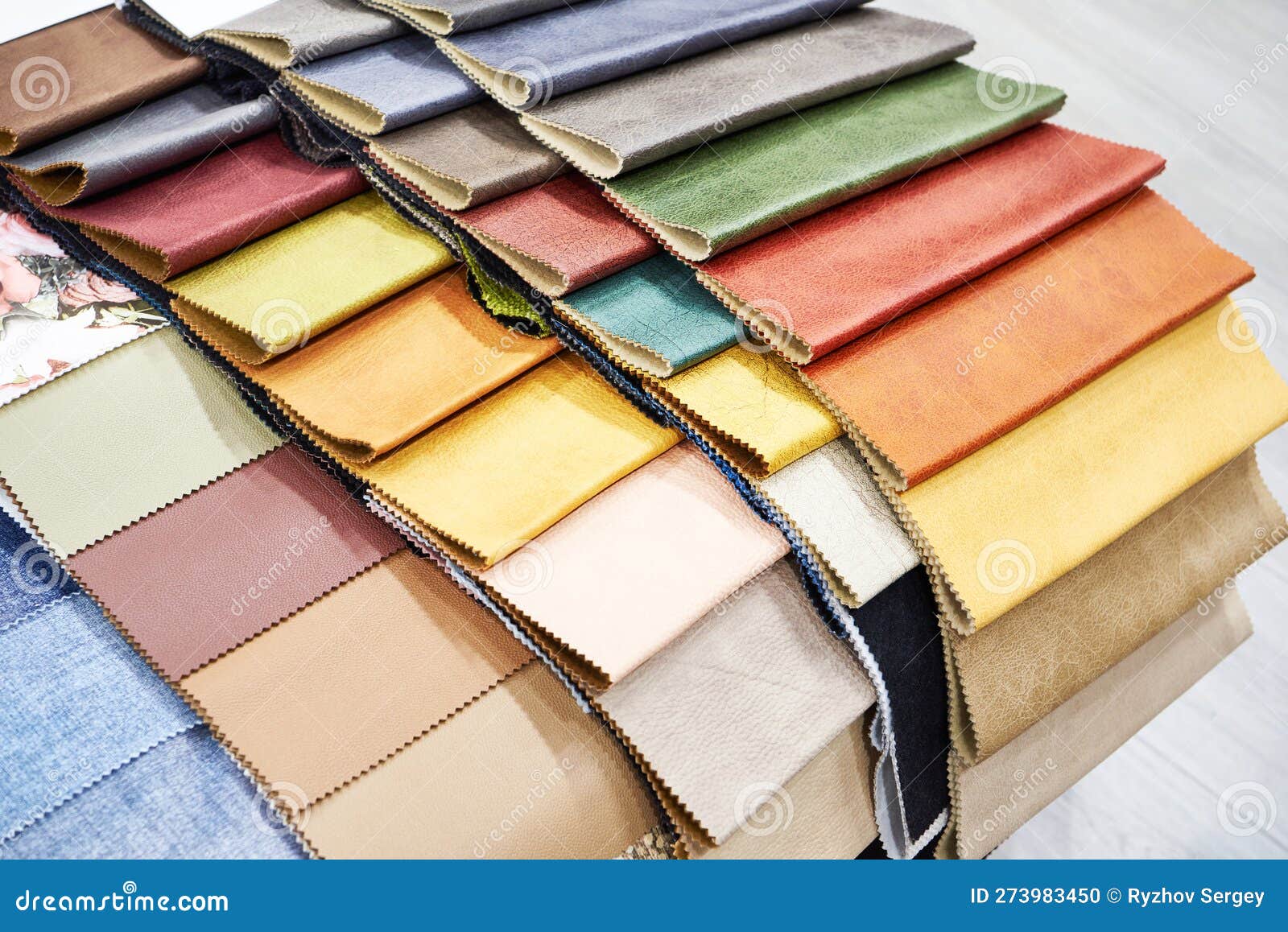 Leather Upholstery Furniture Samples in Store Stock Photo - Image of ...