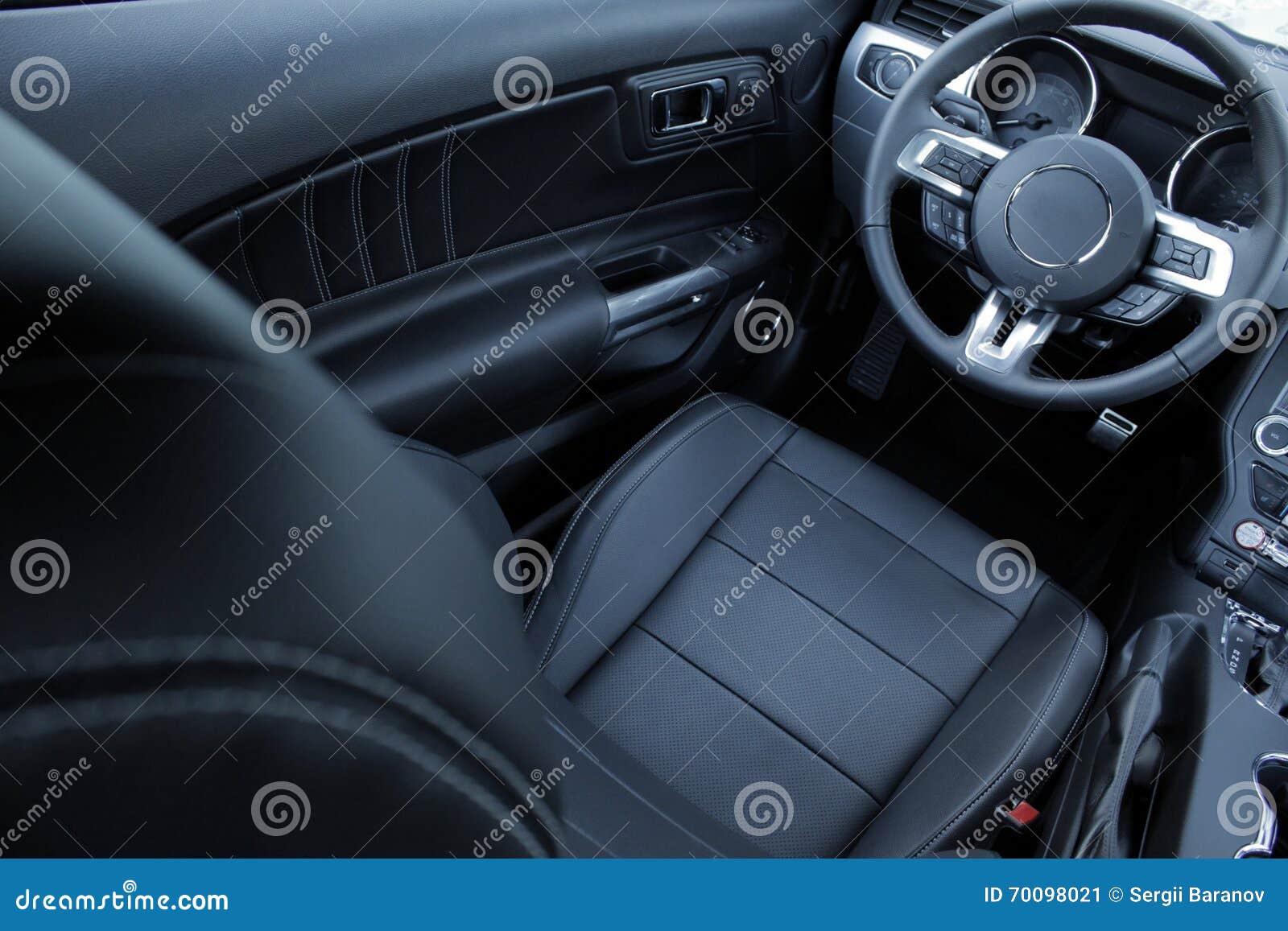 Leather Upholstery Inside the Car Interior Stock Image - Image of ...