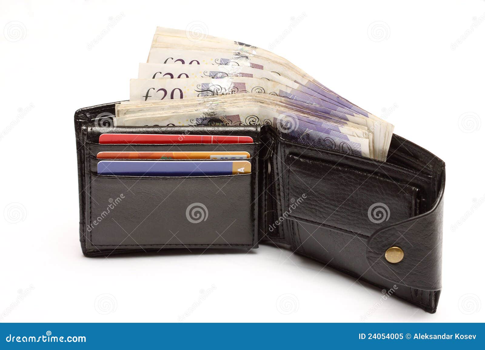 Leather wallet with cash stock image. Image of financial - 24054005