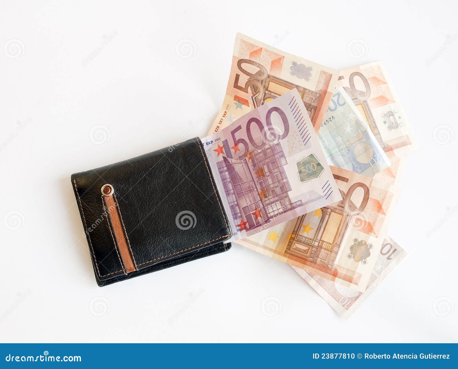 Leather wallet with euro stock photo. Image of euro, money - 23877810