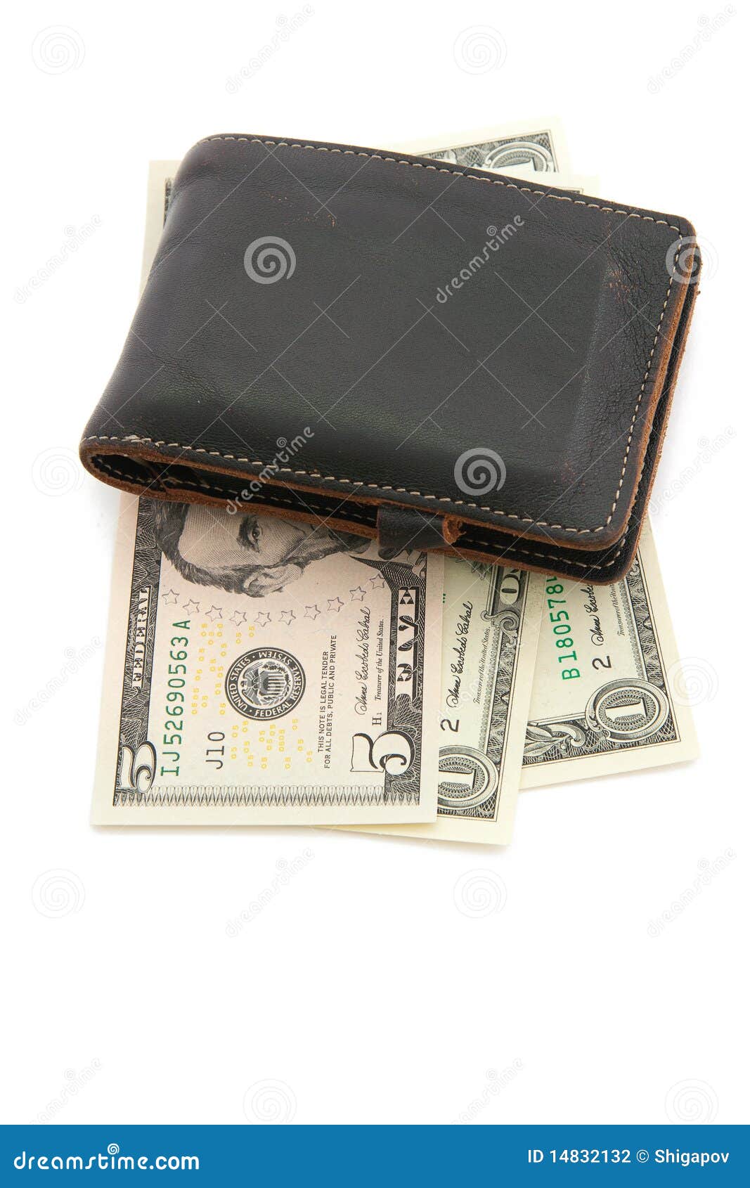 Leather wallet with money stock photo. Image of banking - 14832132