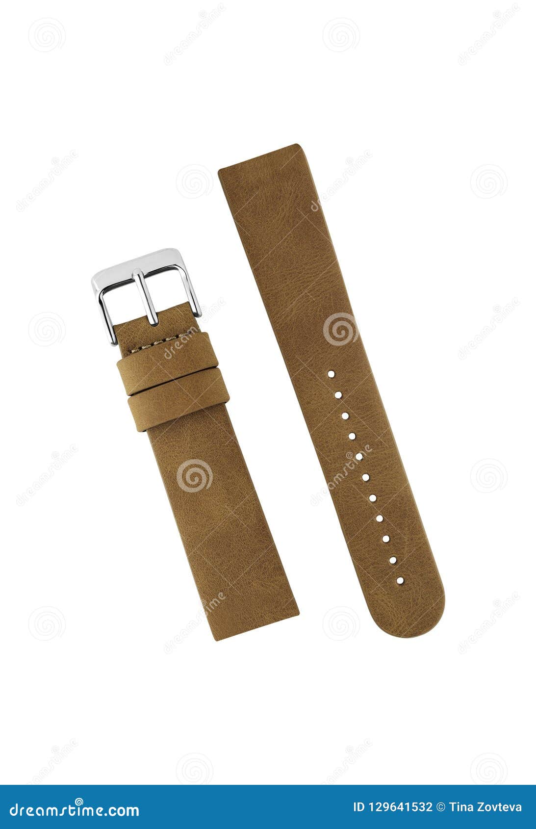 Leather Watch Belt Isolated On White Stock Photo - Image of fashion ...