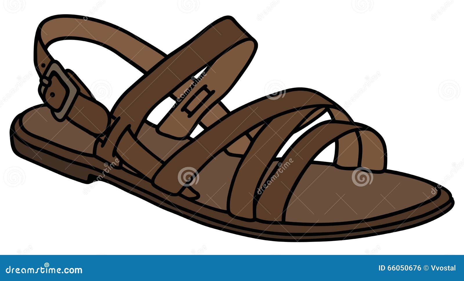 Leather woman's sandal stock vector. Illustration of fashion - 66050676