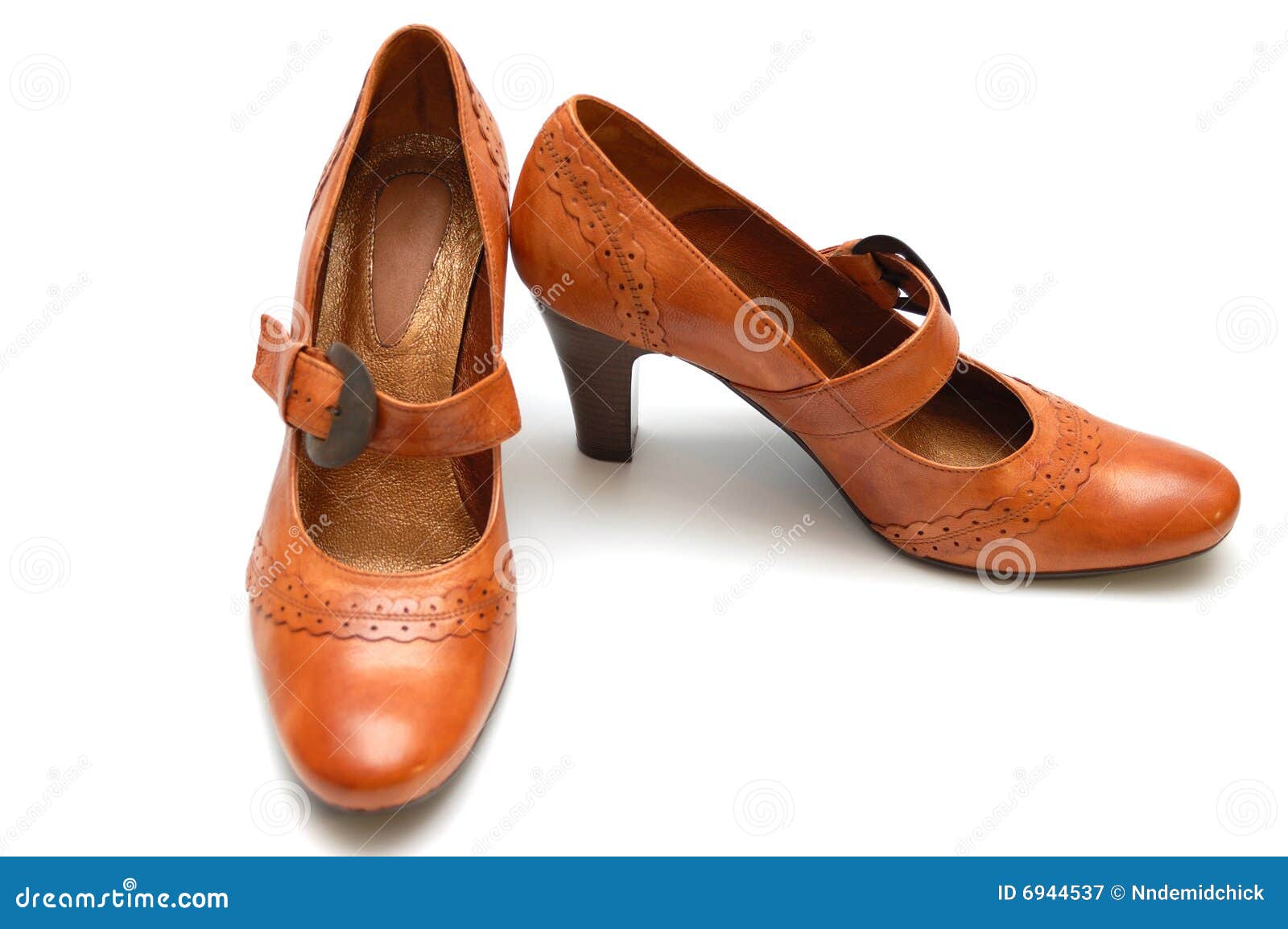 Leather woman shoes stock image. Image of detail, heels - 6944537