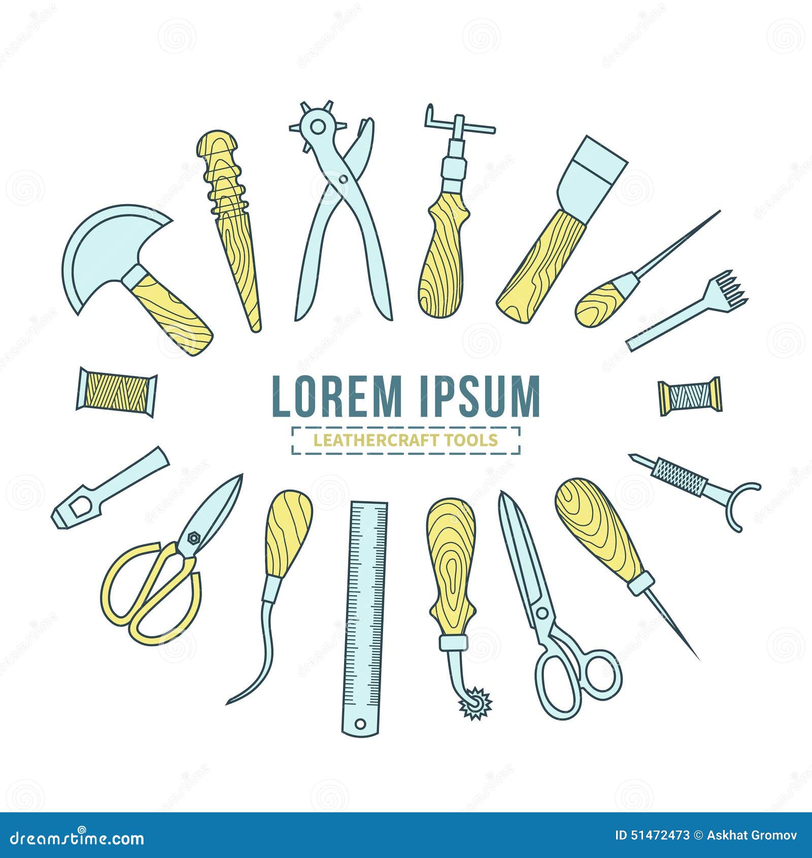 Leathercraft Tools Vector Illustration Stock Vector - Illustration of ...