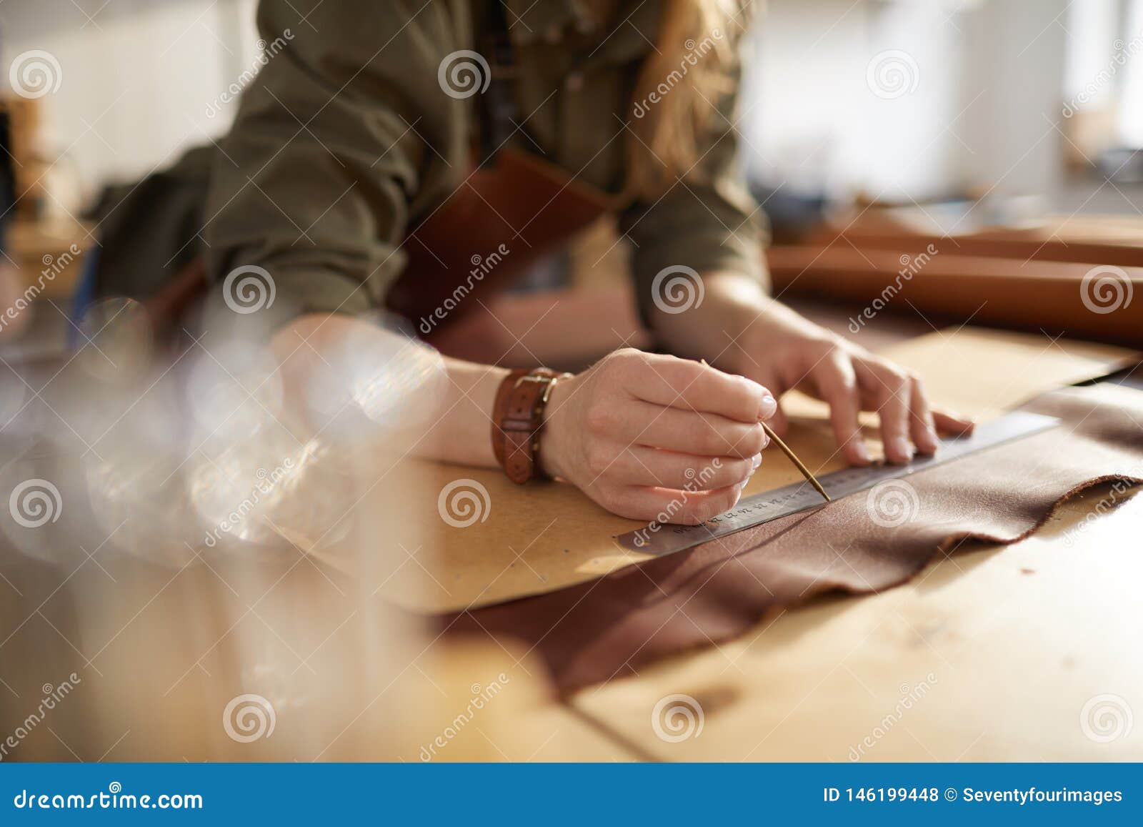 Leatherwork stock photo. Image of handcrafted, occupation - 146199448