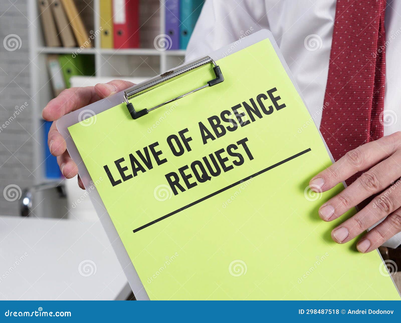 Leave of Absence Request is Shown Using the Text Stock Photo - Image of ...