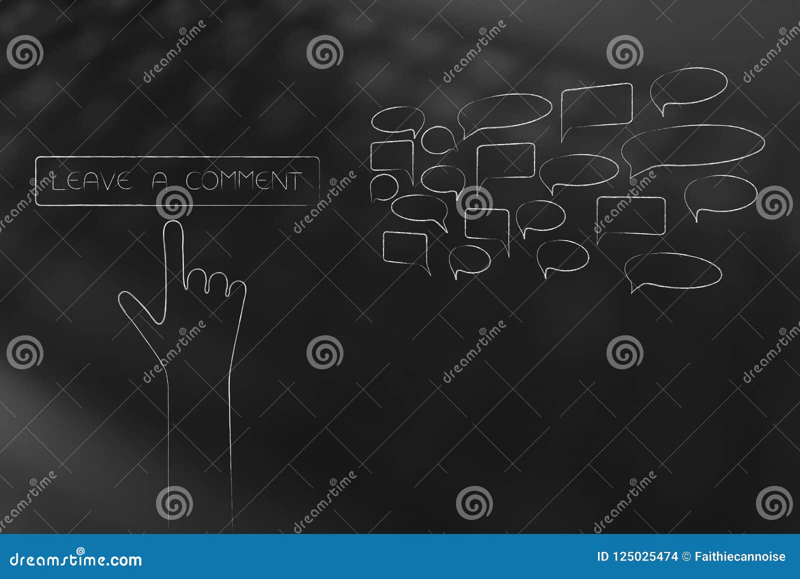 Leave a Comment Button with Hand about To Tap it Next To Group O Stock ...