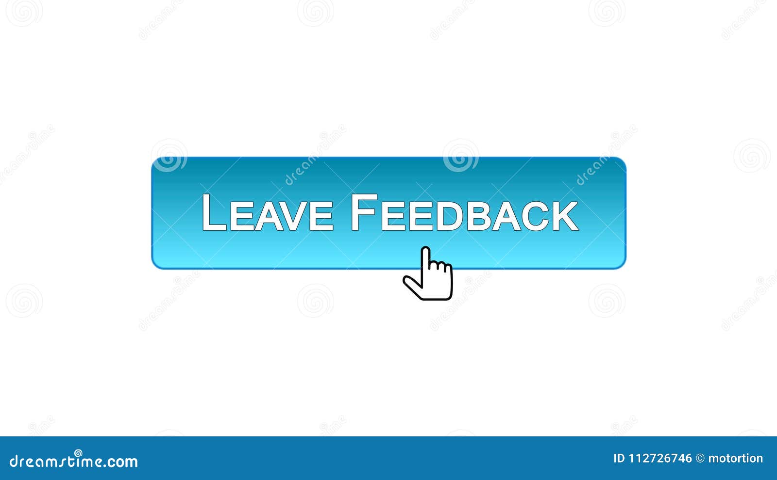 Leave Feedback Web Interface Button Clicked with Mouse Cursor, Blue ...
