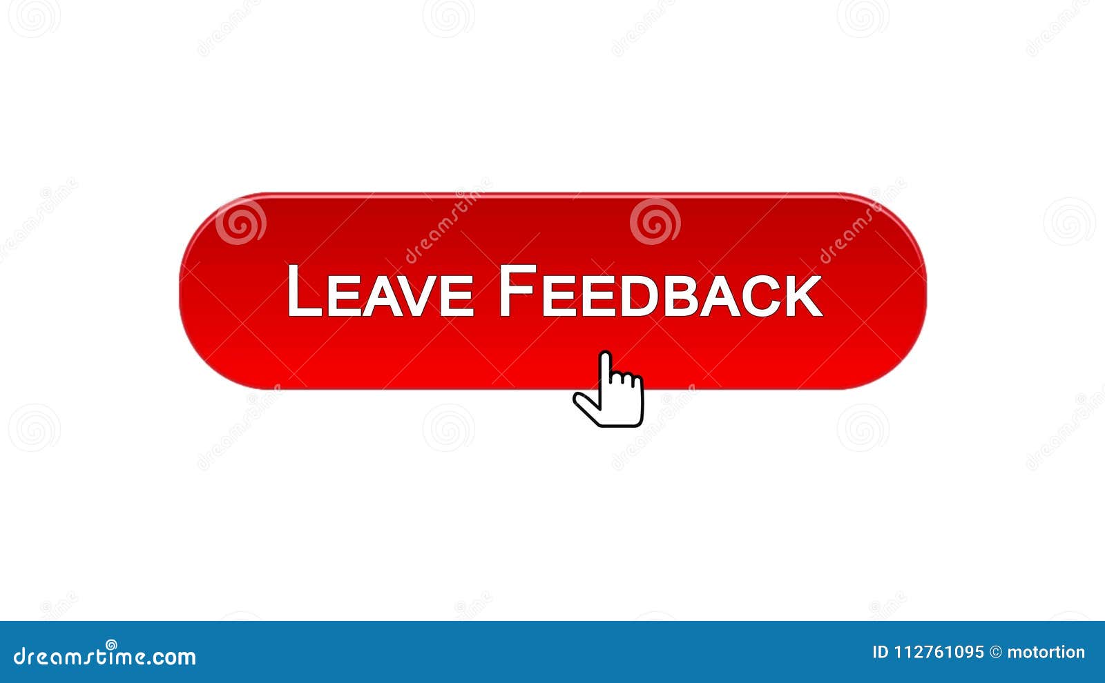Leave Feedback Web Interface Button Clicked with Mouse Cursor, Red ...