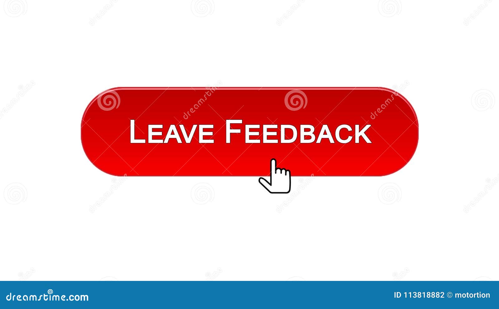 Leave Feedback Web Interface Button Clicked with Mouse Cursor, Red ...
