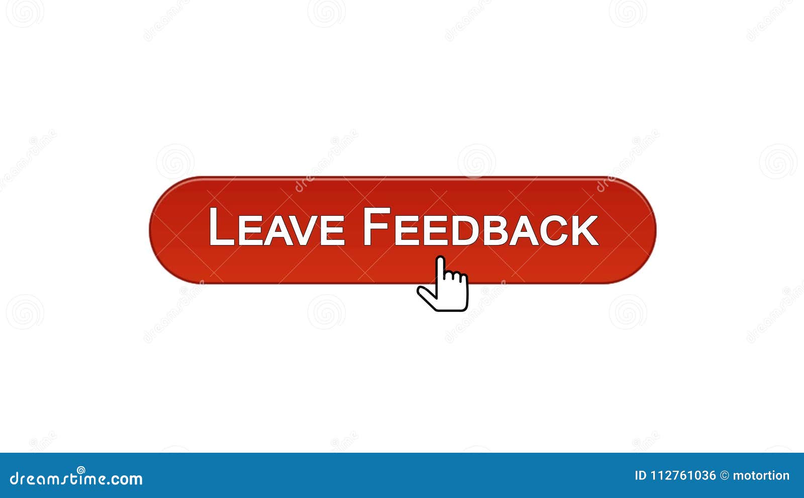 Leave Feedback Web Interface Button Clicked with Mouse Cursor, Wine Red Color Stock Illustration ...