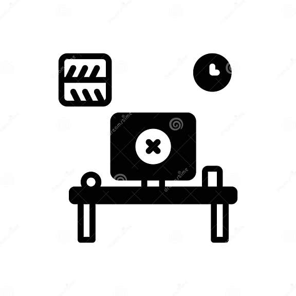 Black Solid Icon for Leave, Absent and Workplace Stock Vector ...