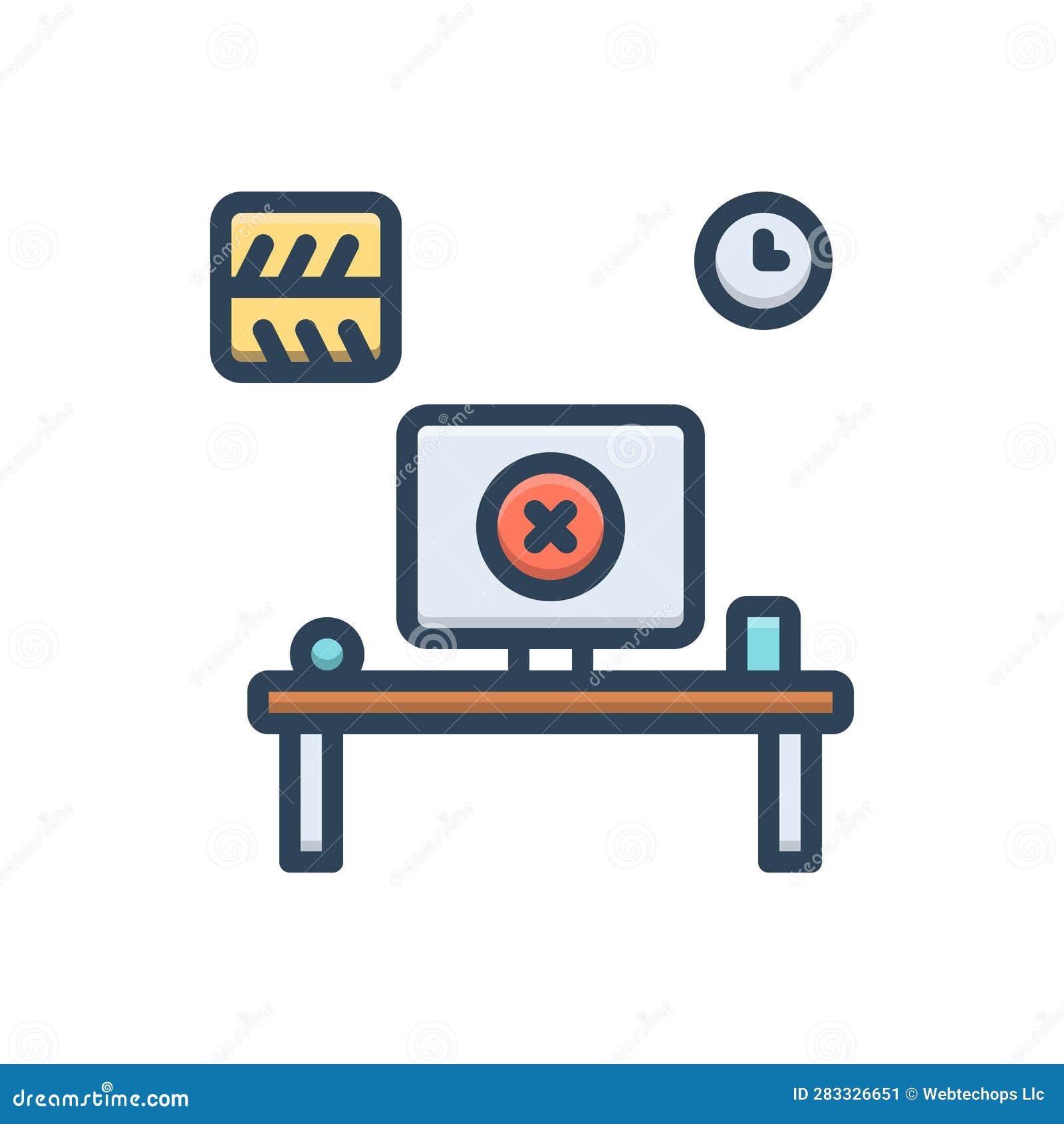 Color Illustration Icon for Leave, Absent and Workplace Stock ...