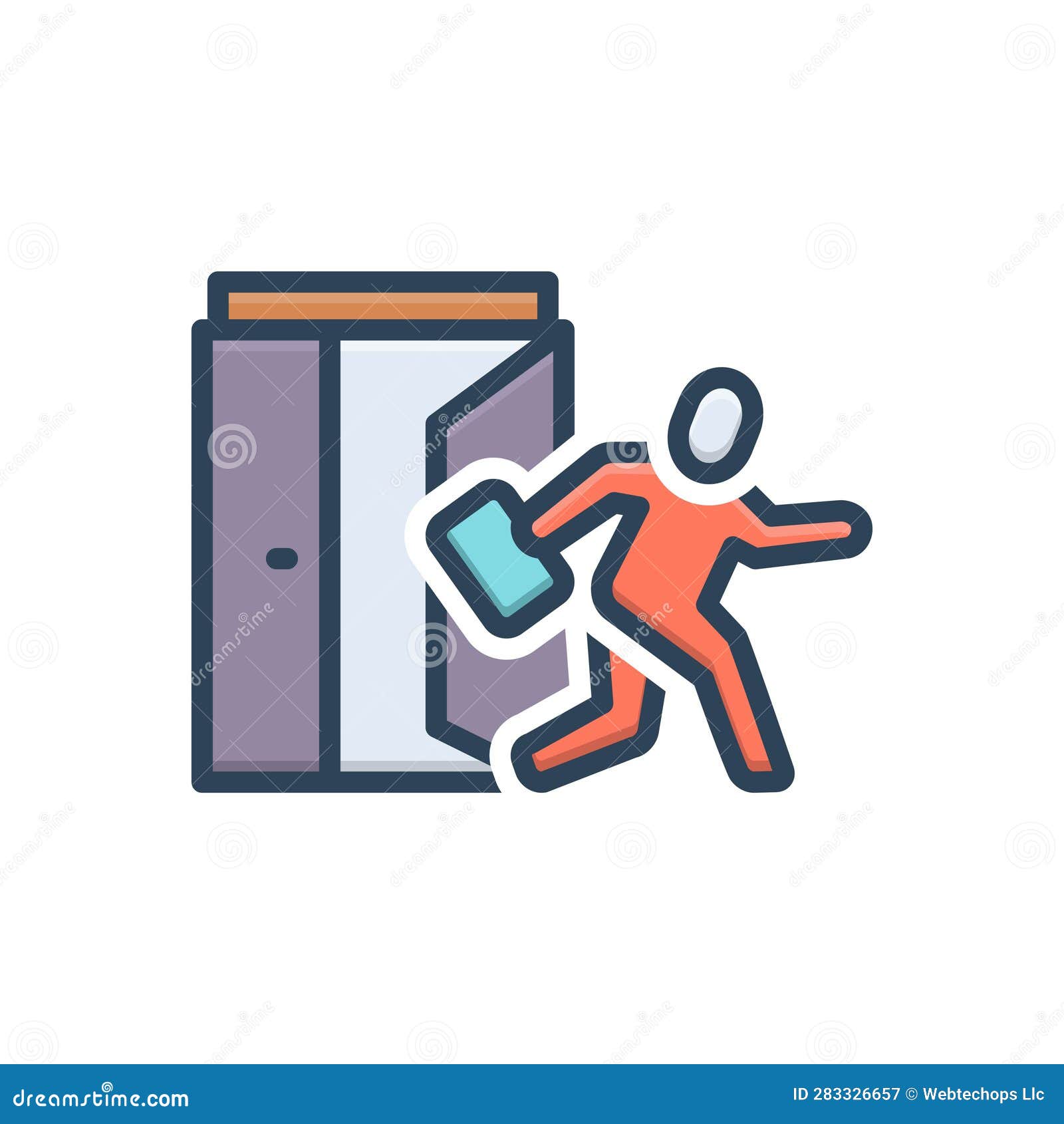 Color Illustration Icon for Leave, Depart from and Door Stock ...